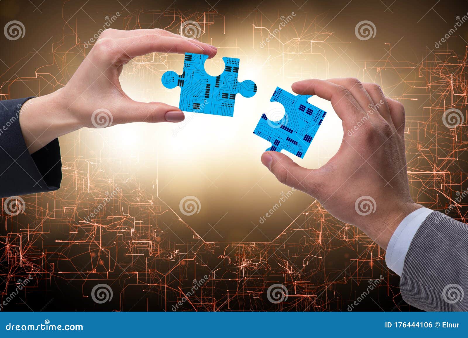 Digital Transformation Concept with Jigsaw Puzzle Stock Photo - Image ...