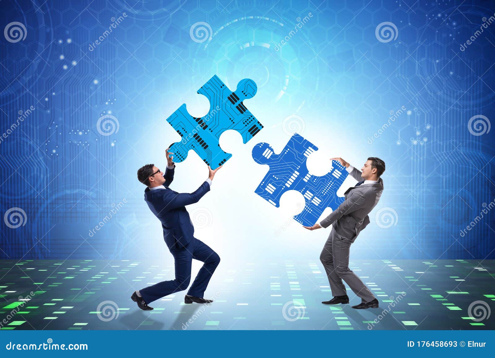 Digital Transformation Concept with Jigsaw Puzzle Stock Image - Image ...