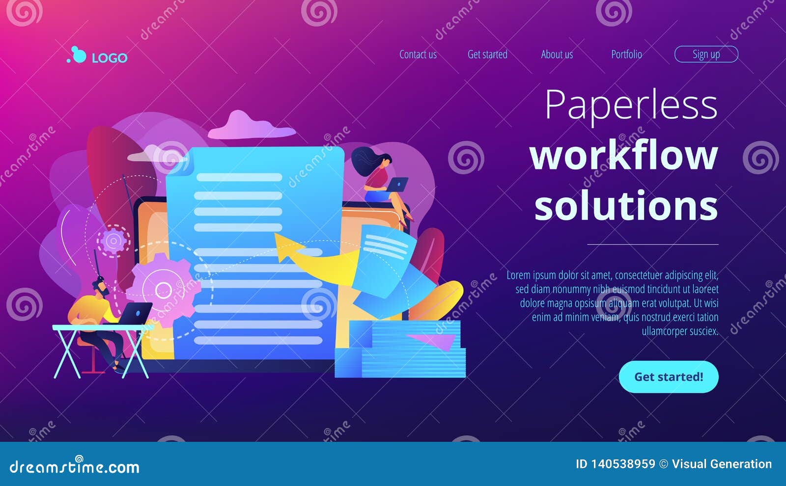 Digital Transformation Concept Landing Page. Stock Vector ...