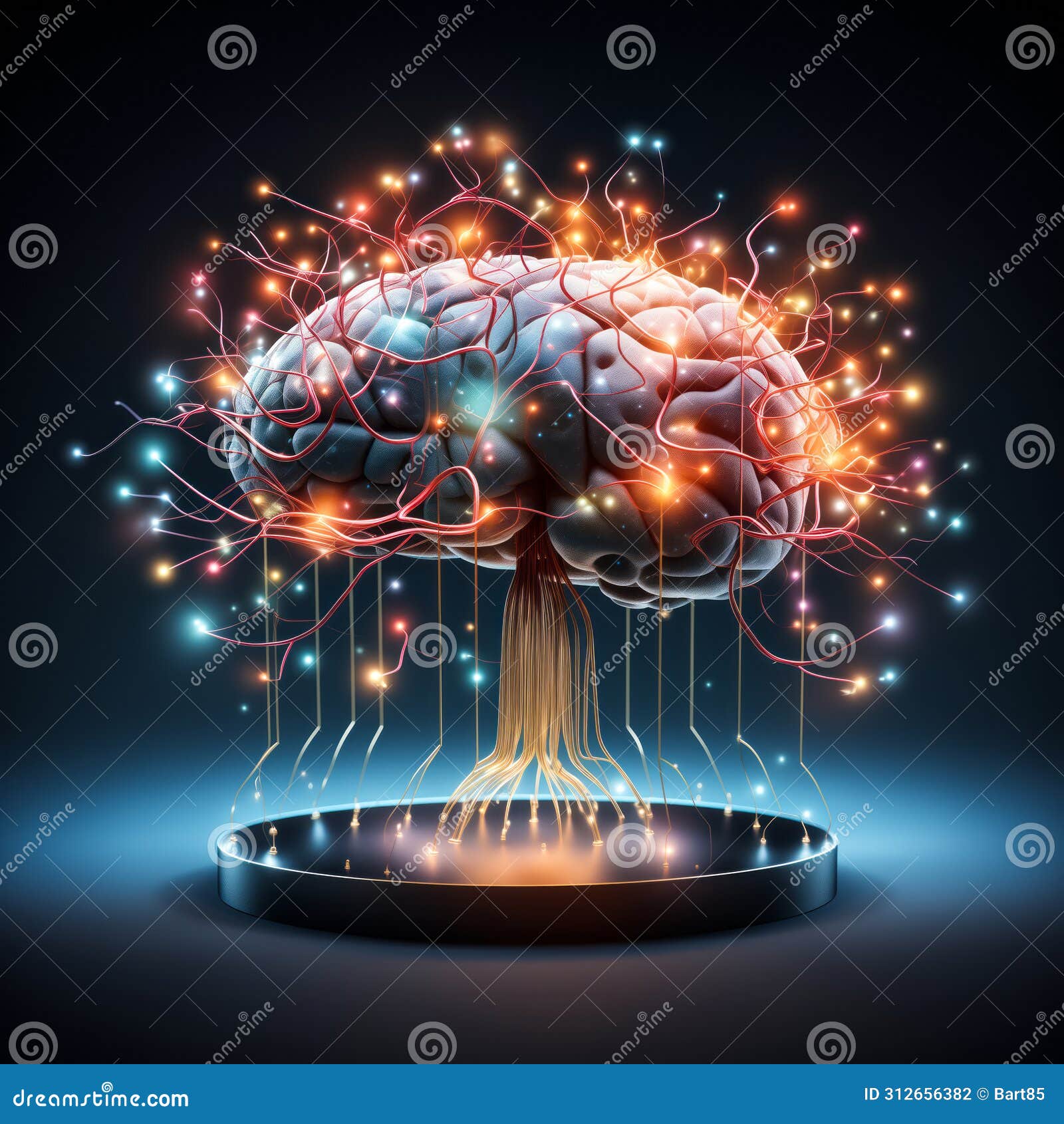 Digital Transformation Concept Organic Brain Shifting To Digital ...