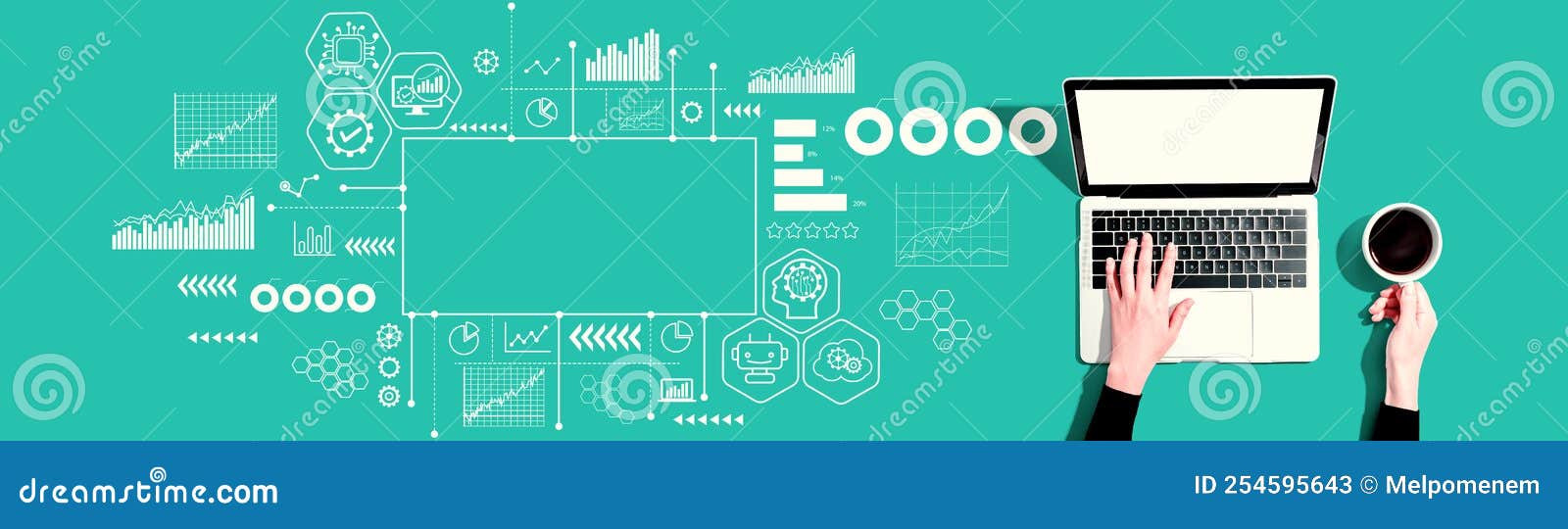 Digital Transformation Concept with Person Using a Laptop Stock Image ...