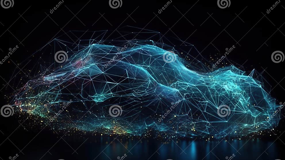 Digital Transformation, Dark Blue Computer Data Points, Future of ...