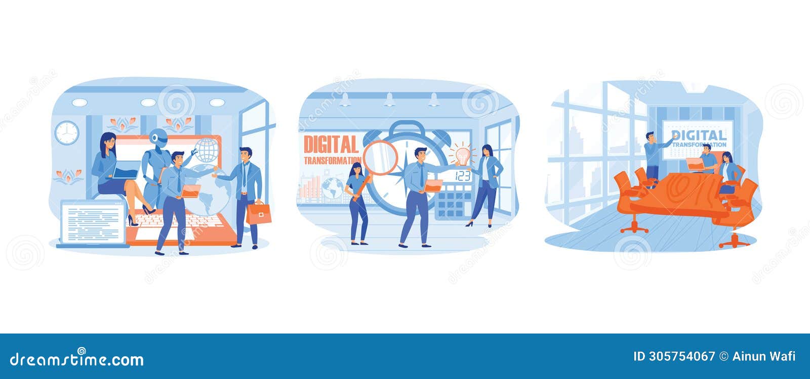 Digital Transformation. Data Analysis And Digitization. Describes An ...