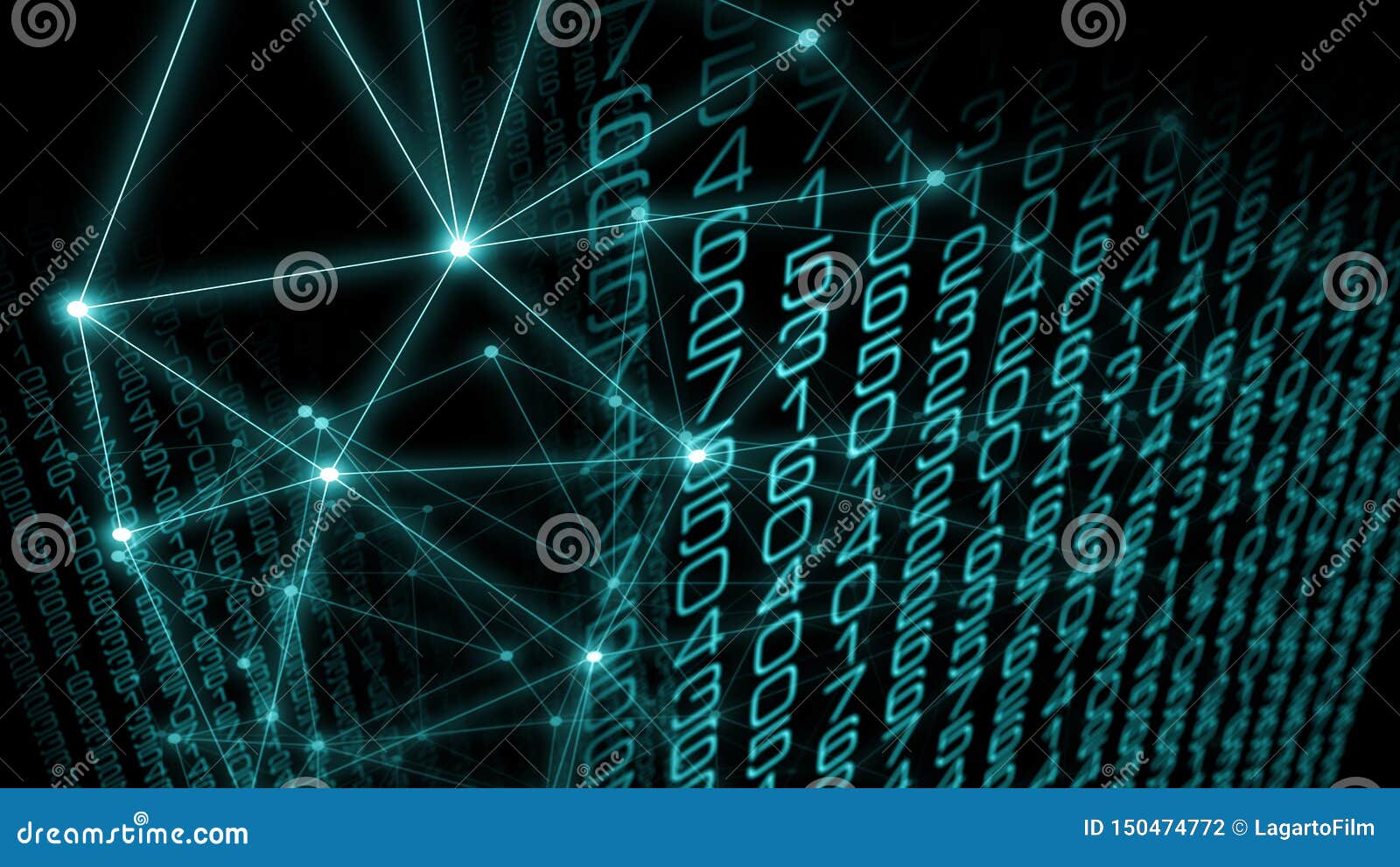 Digital Transformation Data Streaming, Black Background Stock ...