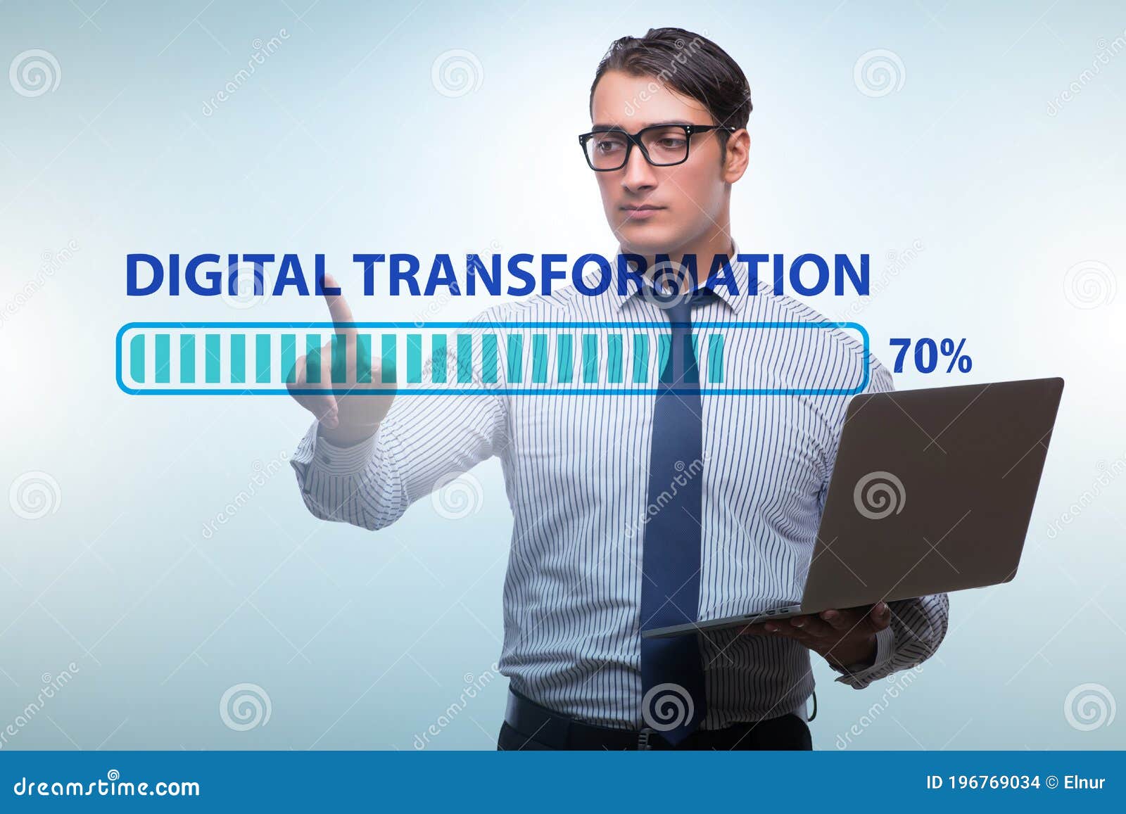 Digitalization Concept With Circle Icon For Website Template Or Landing ...