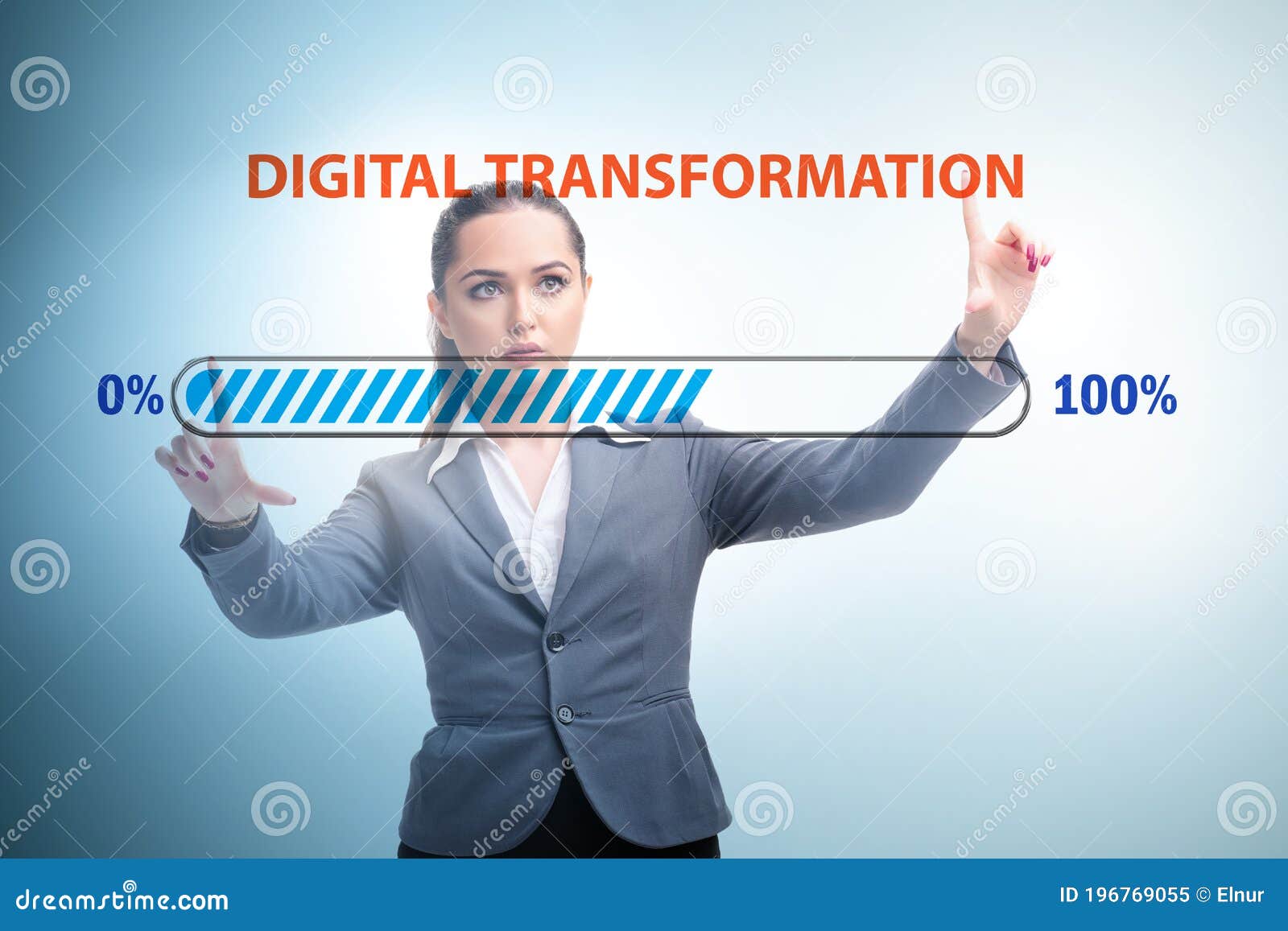 Digitalization Concept With Icon Set With Big Word Or Text On Center ...