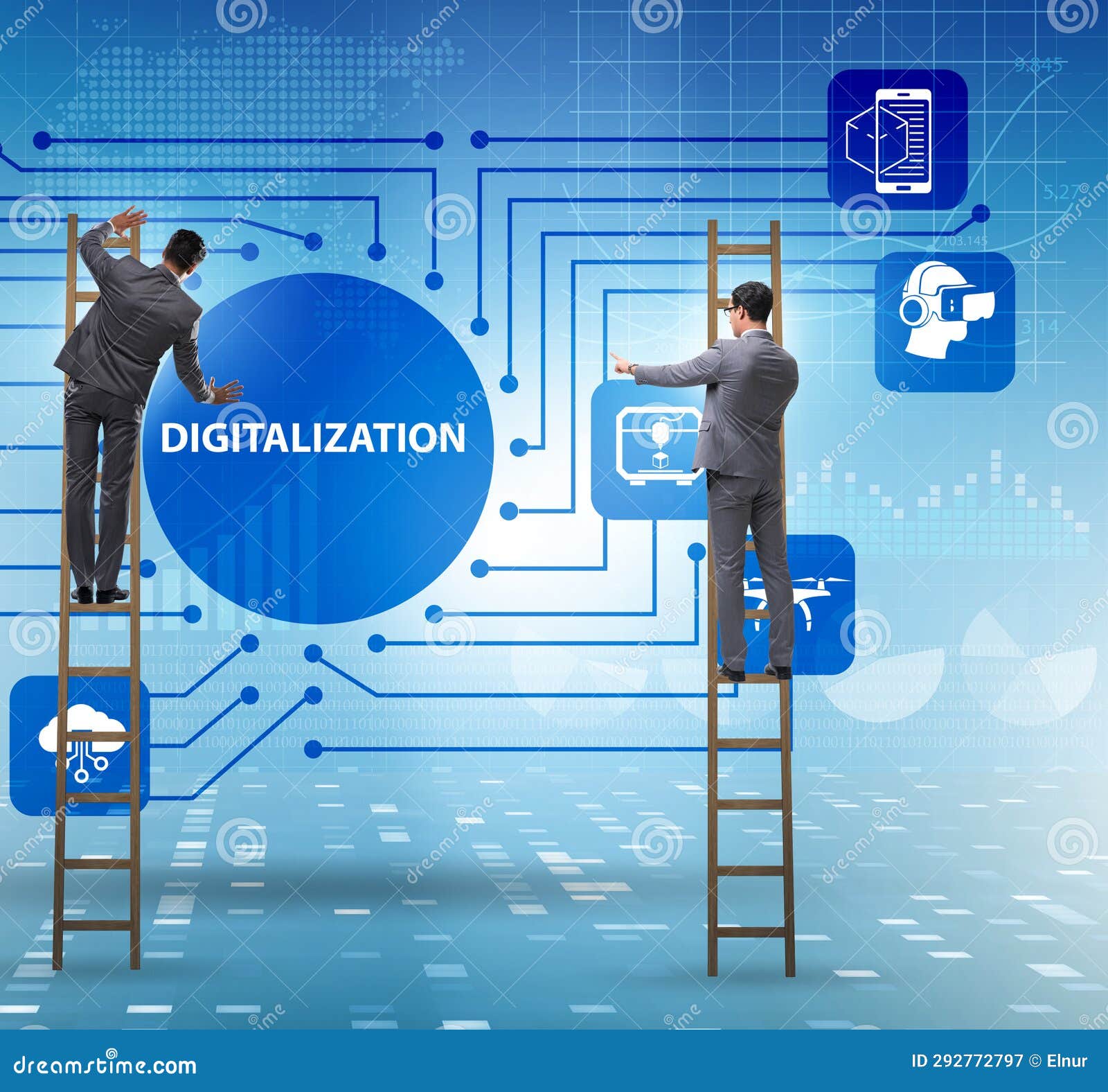 Digital Transformation and Digitalization Technology Concept Stock ...