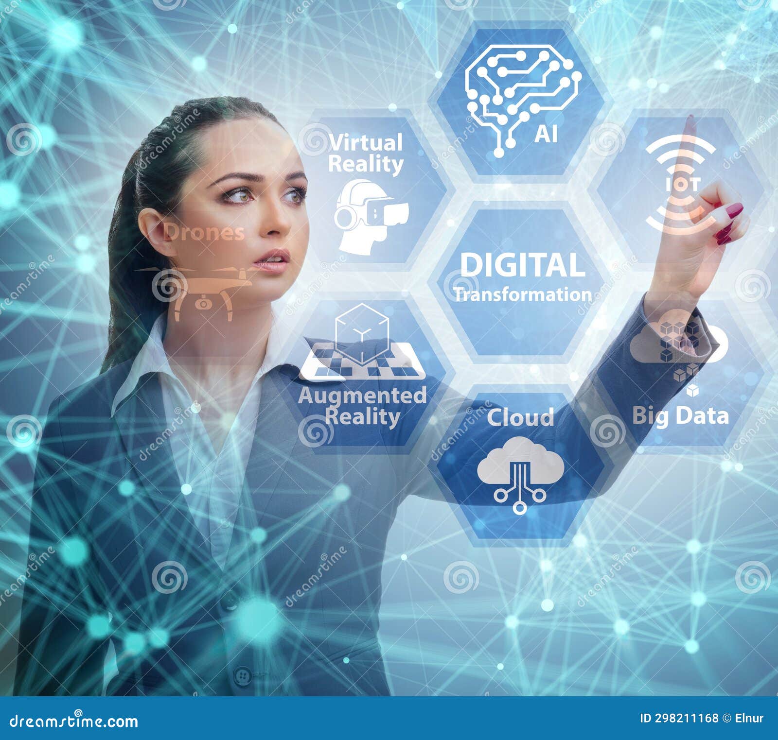 Digitalization Technology Concept With Icon Set Template Banner With ...