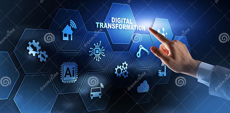 Digital Transformation and Digitalization Technology Concept on ...