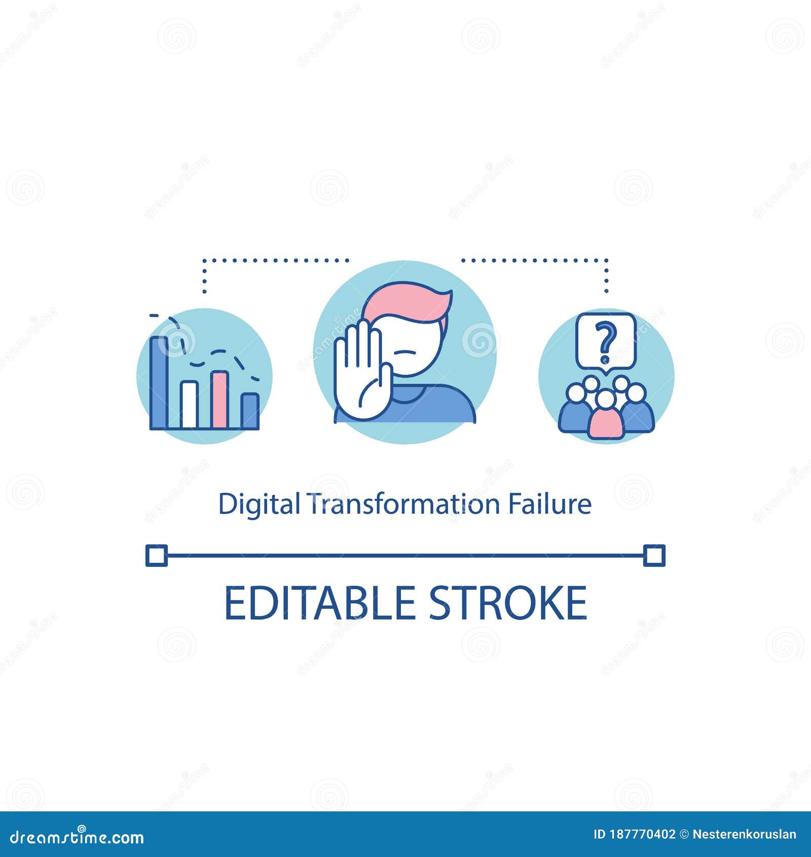Digital Transformation Failure Concept Icon Stock Vector - Illustration ...