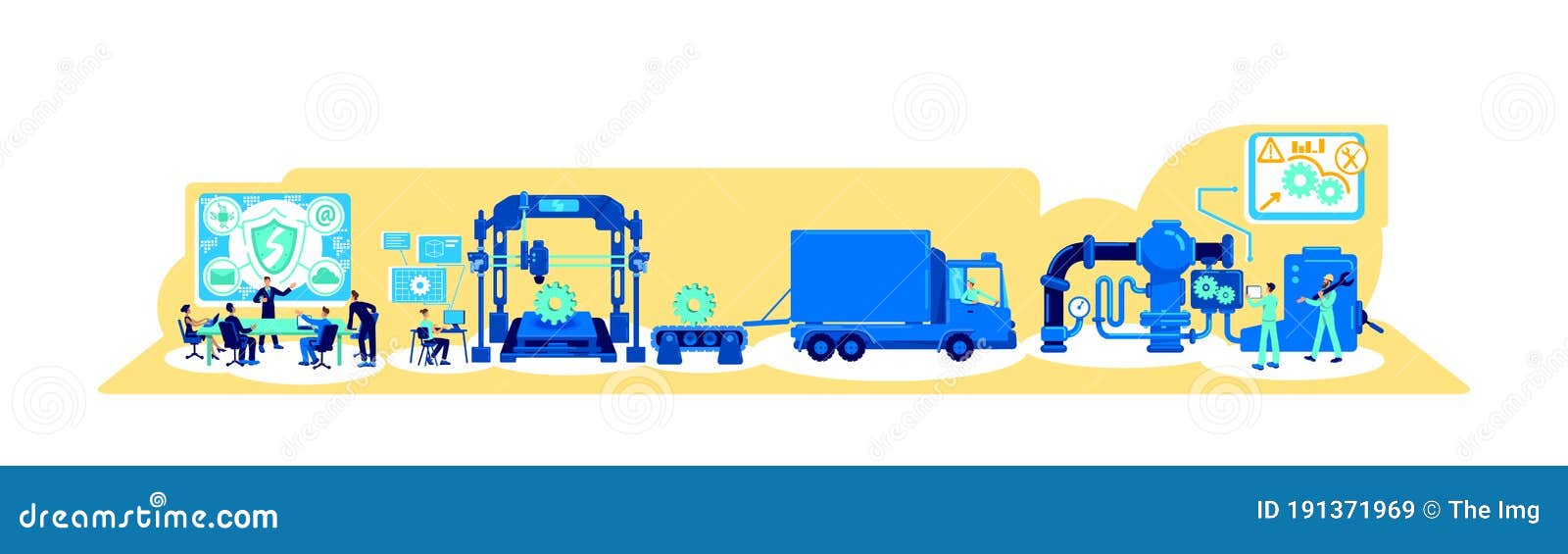 Digital Transformation Flat Concept Vector Illustration Stock Vector ...