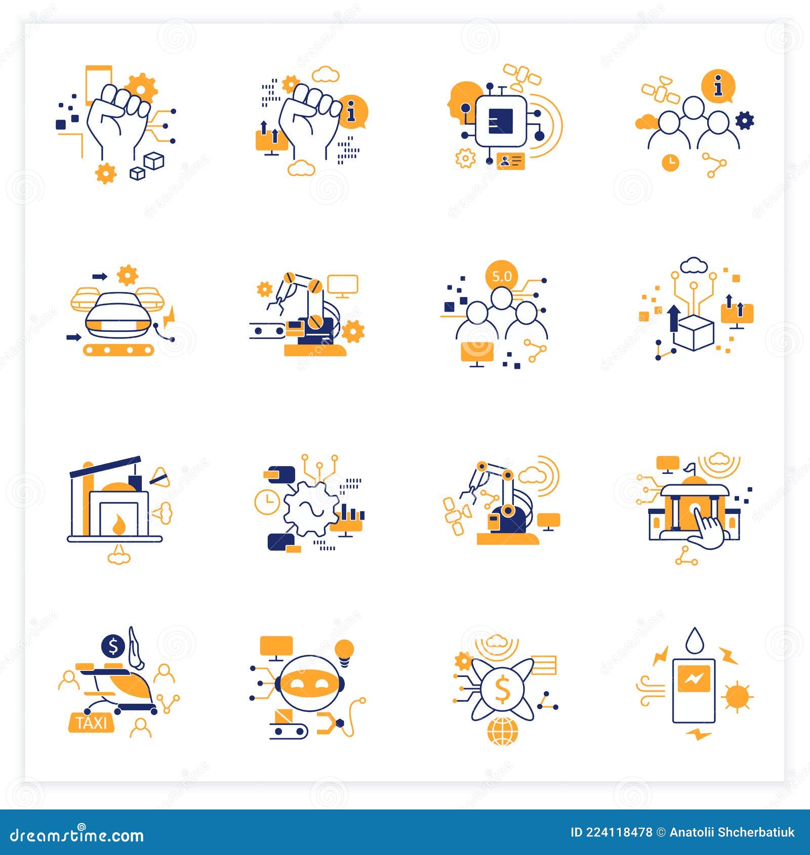 Digitalization Future Internet Background Royalty-Free Cartoon ...
