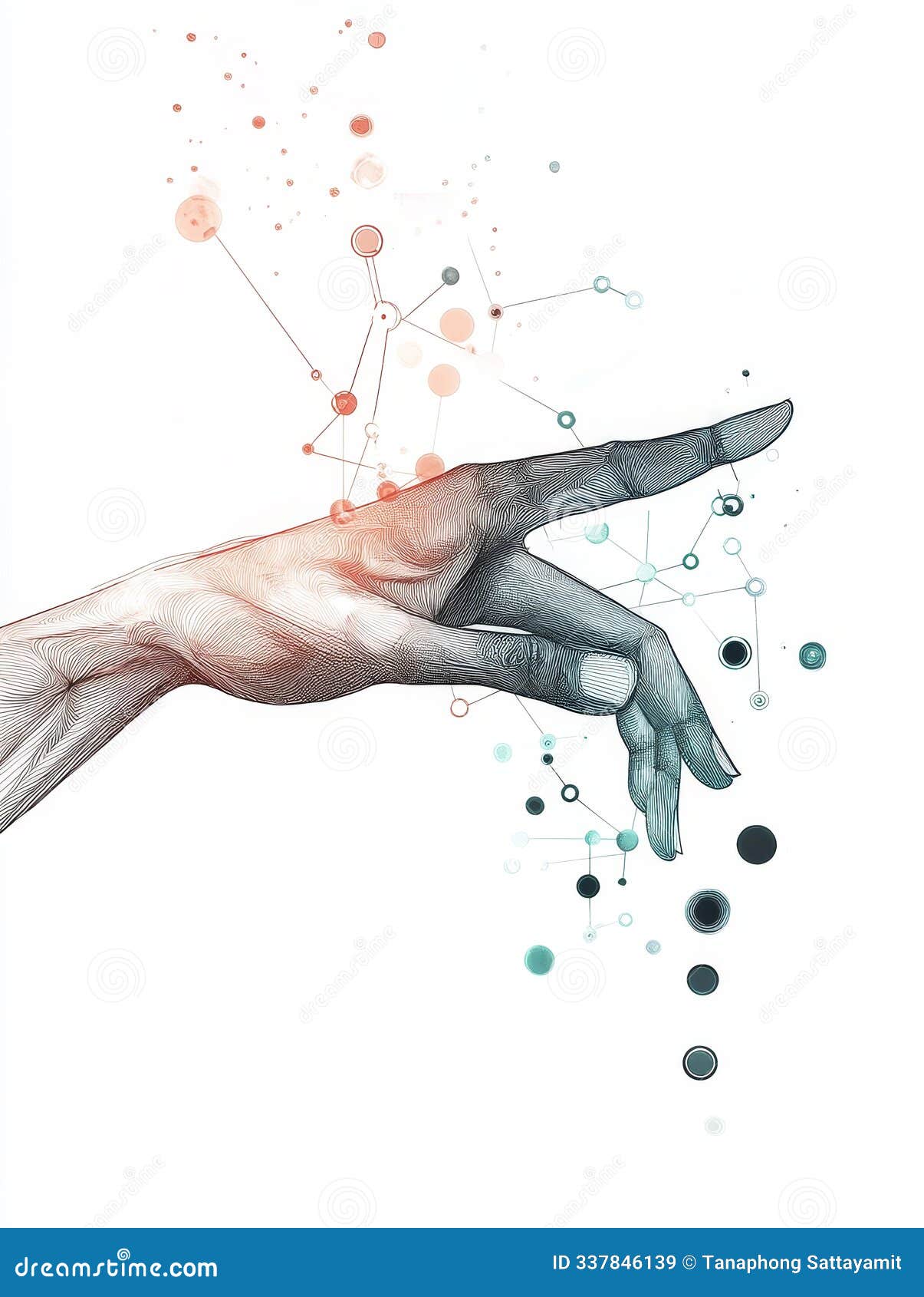 Digital Transformation a Hand Reaching for the Future Symbolizing ...