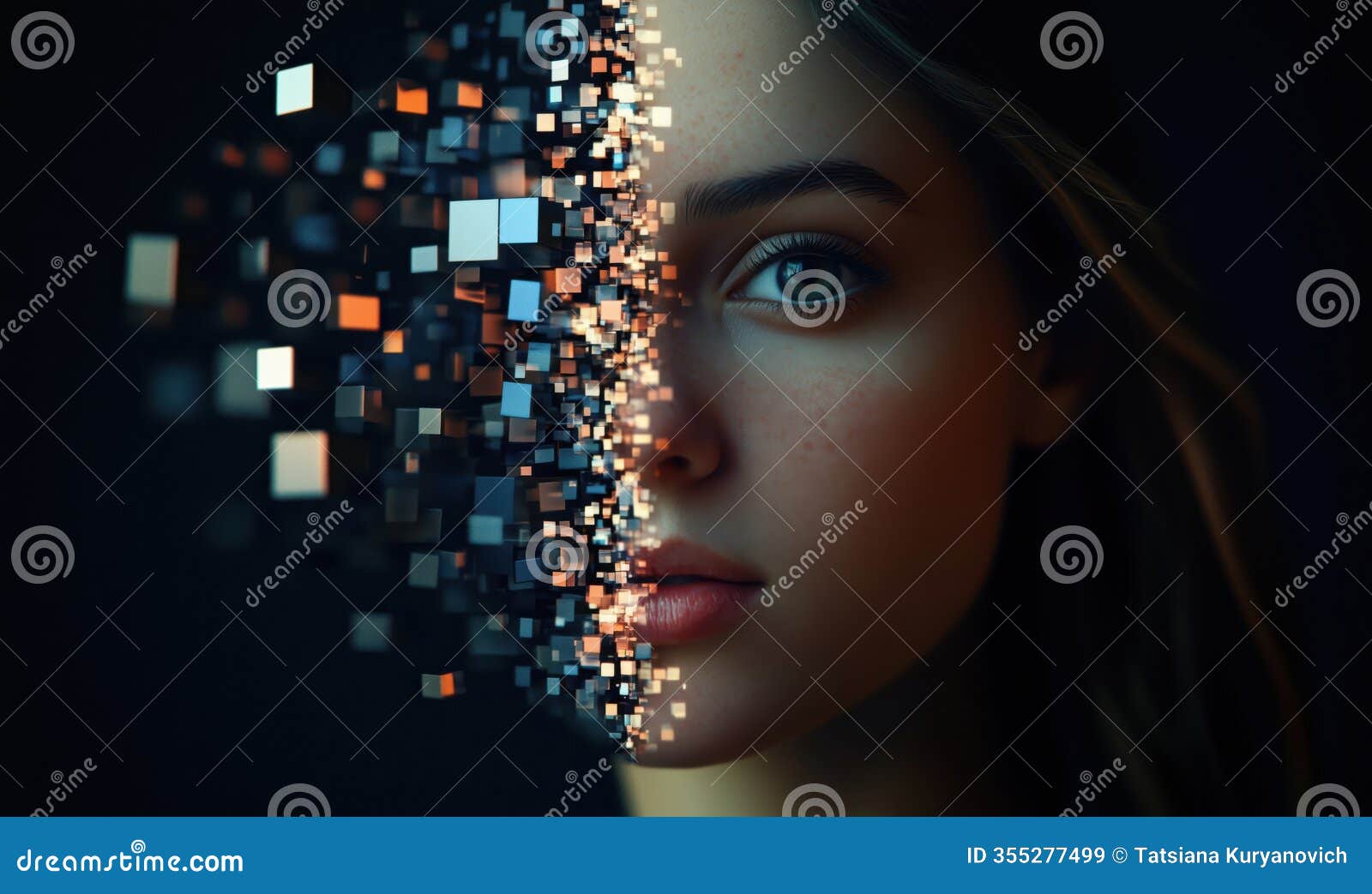 Digital Transformation of Human Face with Fragmentation Effect, Merging ...