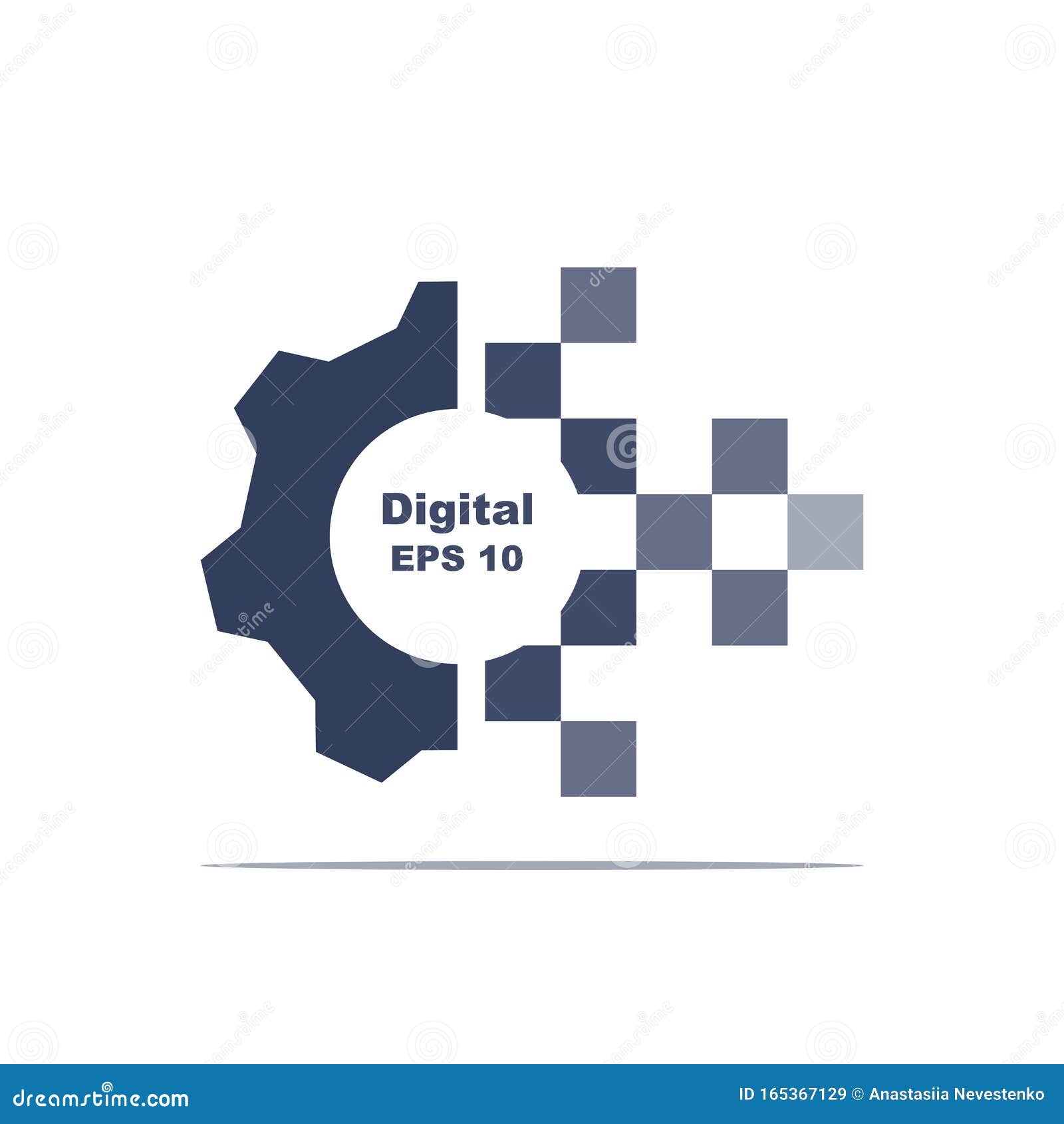 Digital Transformation Icon. Gray Gear Stock Vector - Illustration of ...