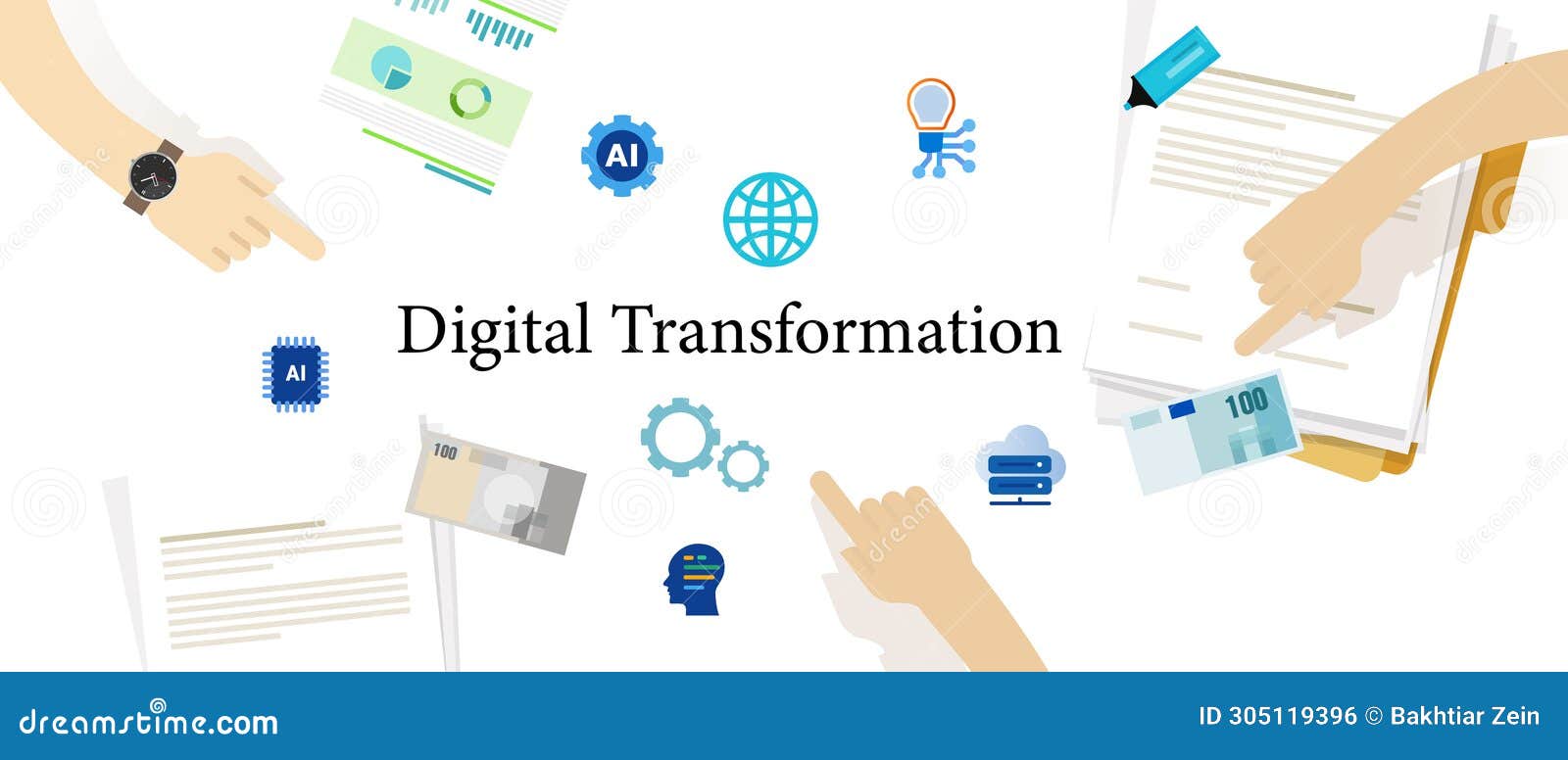 Digital Transformation Internet Business Technology Artificial Intelligence Development ...
