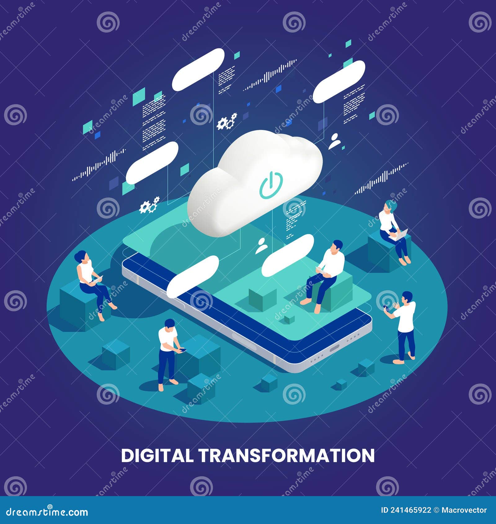 Digitalization Isometric Composition Cartoon Vector | CartoonDealer.com ...