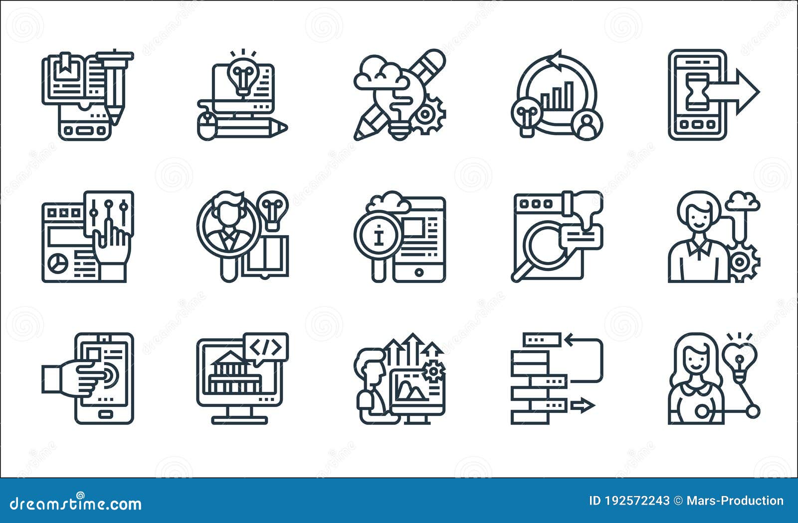 Transformation Line Icons Collection. Metamorphosis, Change, Evolution ...