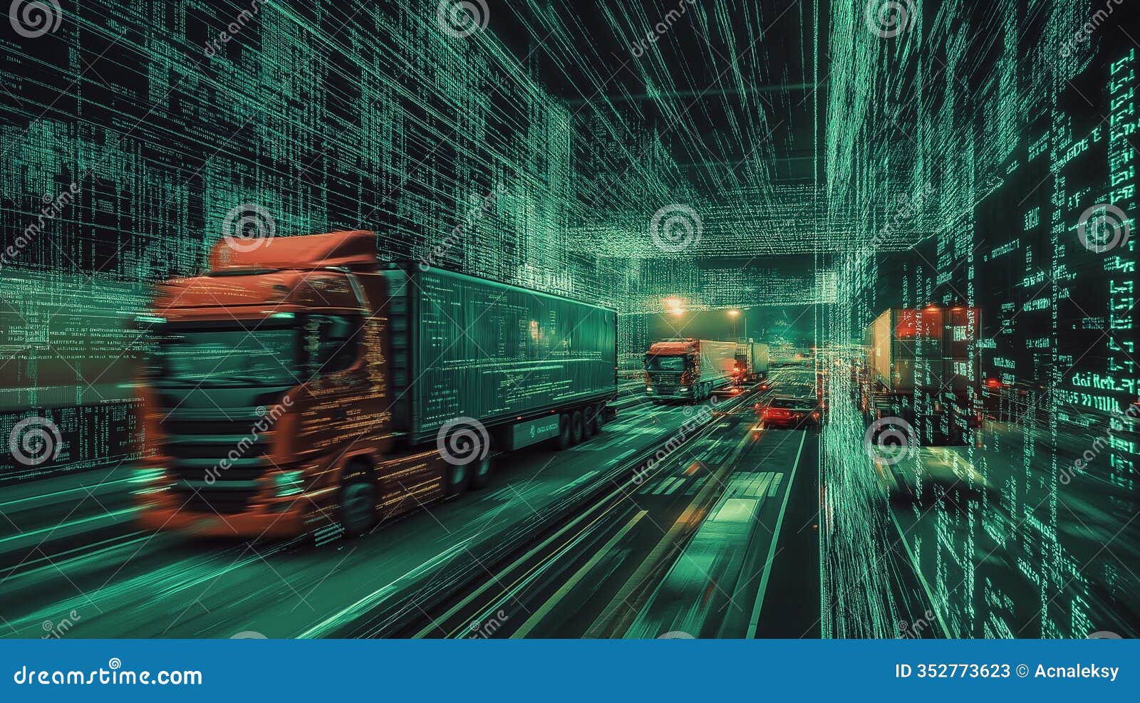 Digital Transformation in Logistics: Pixelated, Digitized Images of ...