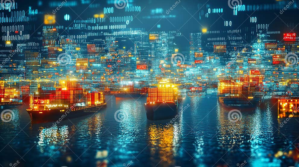 Digital Transformation in Logistics: Pixelated, Digitized Images of ...