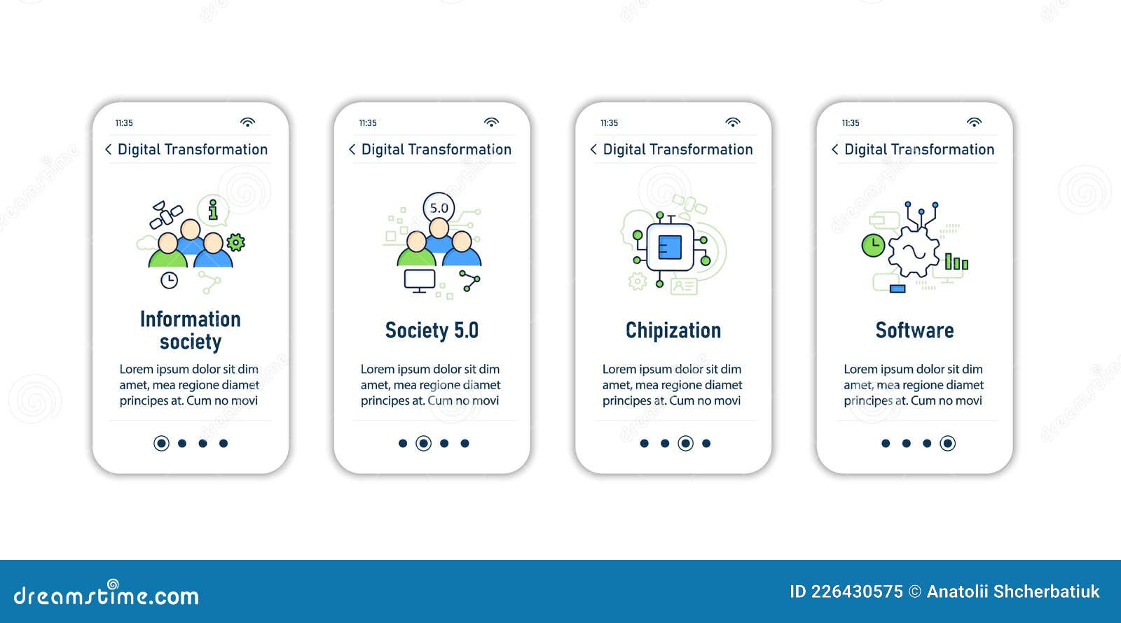 Digitalization Future Internet Background Royalty-Free Cartoon ...