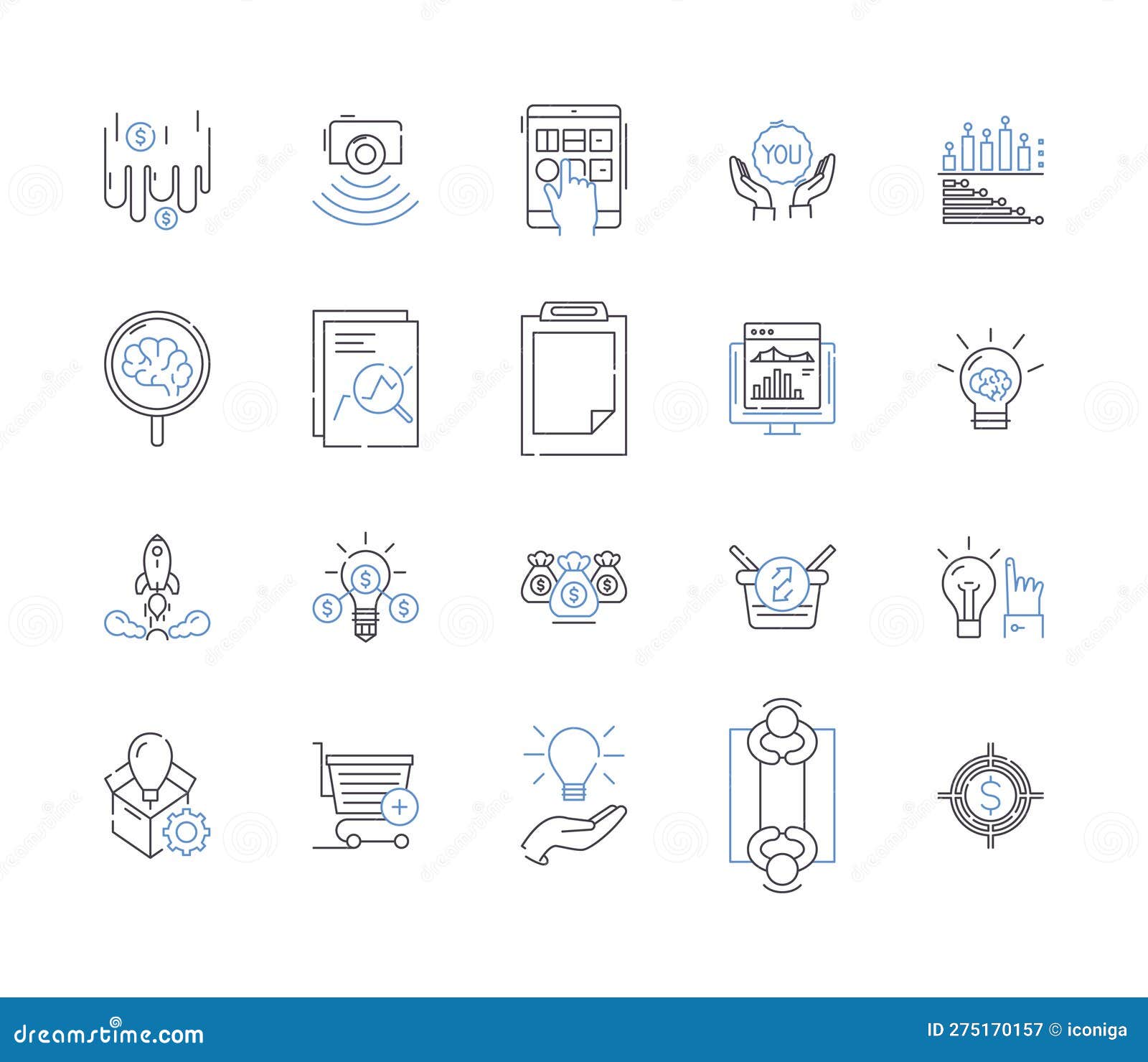 Digital Transformation Outline Icons Collection. Digital ...