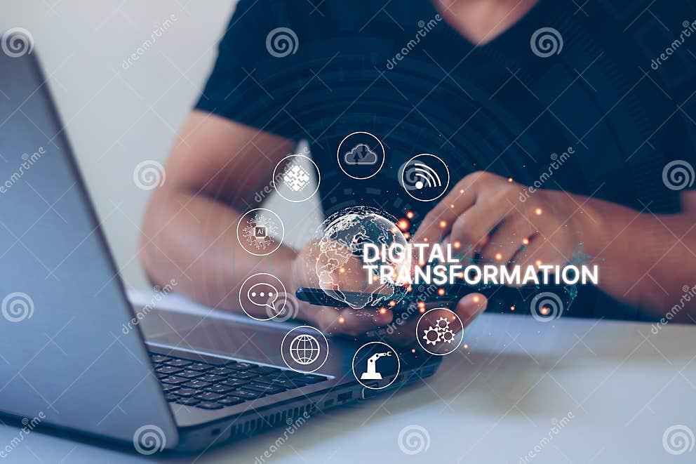 Digital Transformation, Process Automation. Concept of Digitization of ...