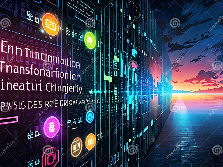 Digital Transformation - Redefining the Future of Business Stock Illustration - Illustration of ...