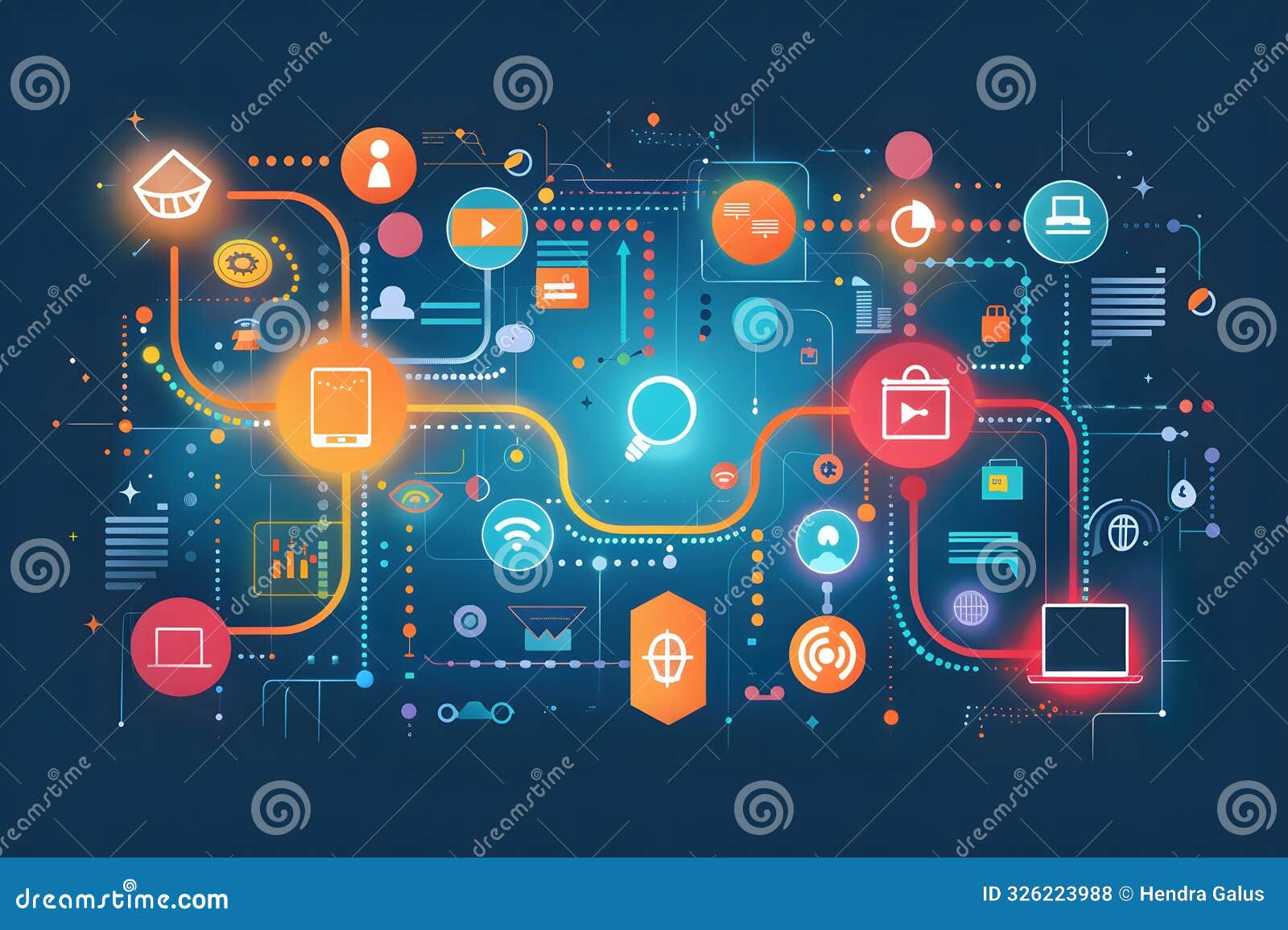 Digital Transformation Roadmap Illustration. Infographic of Line ...