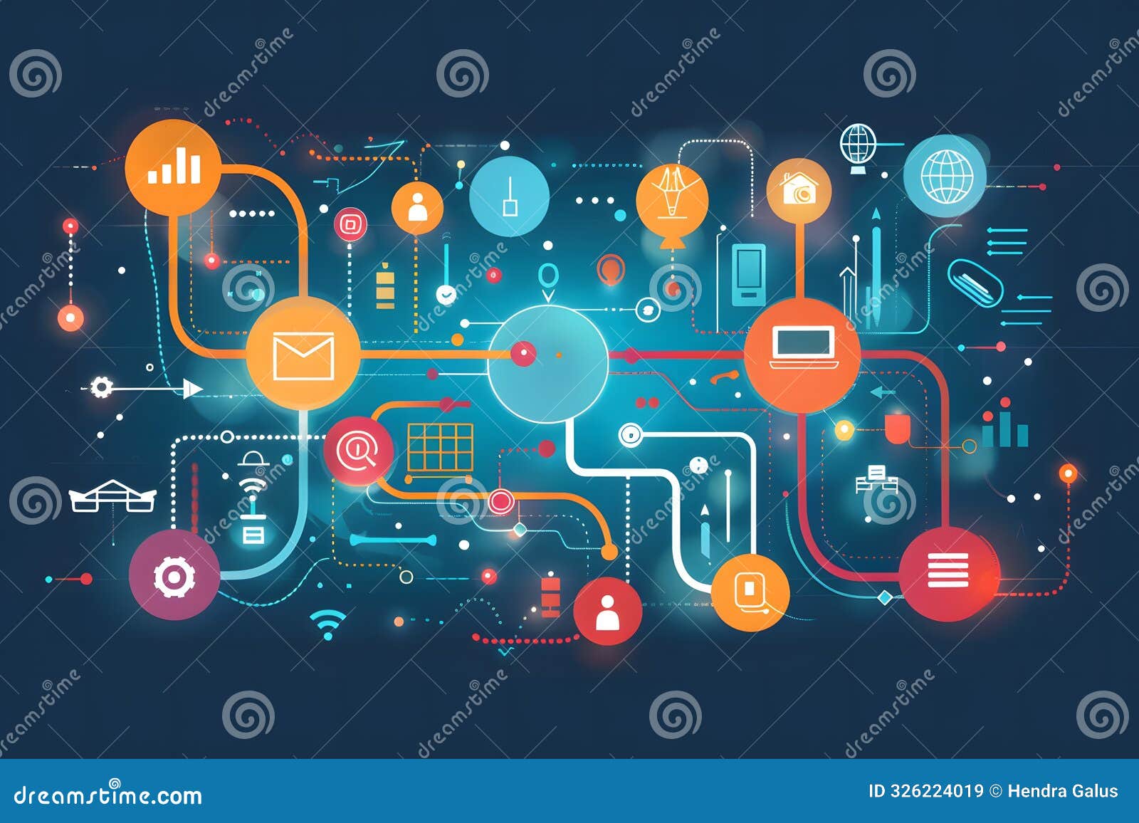 Digital Transformation Roadmap Illustration. Infographic of Line ...