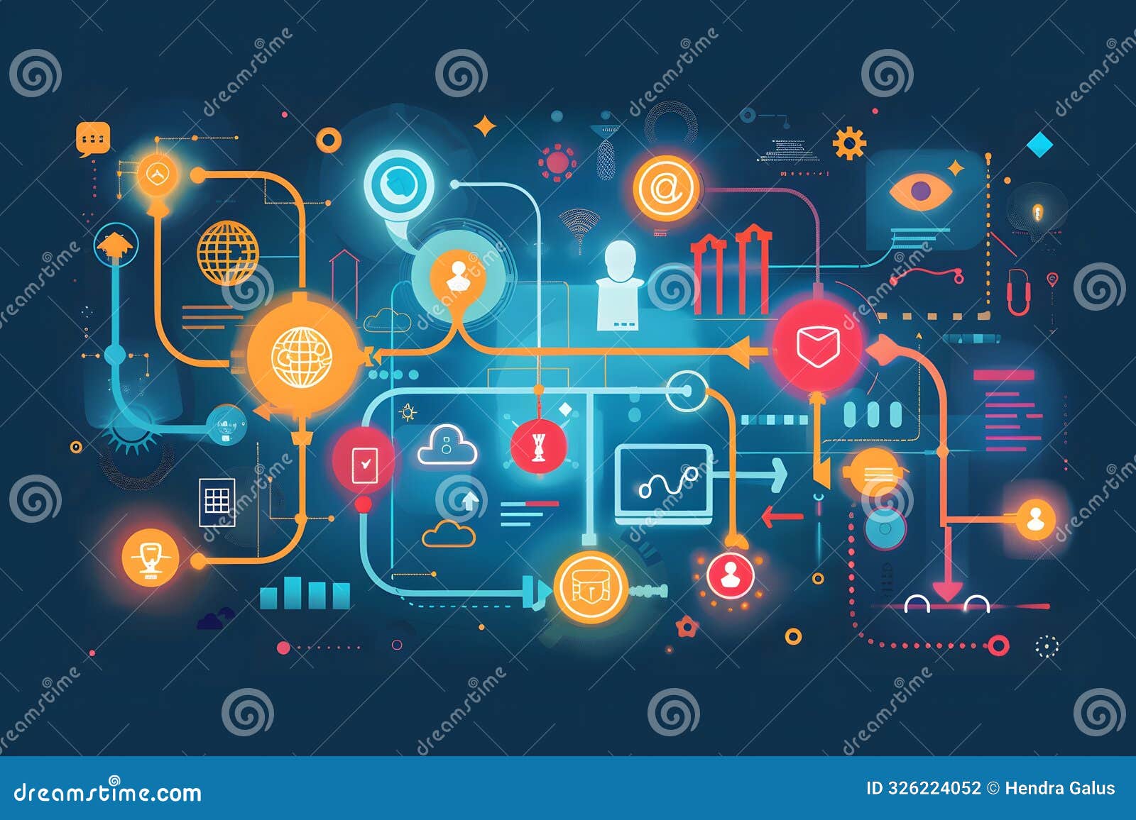 Digital Transformation Roadmap Illustration. Infographic of Line ...