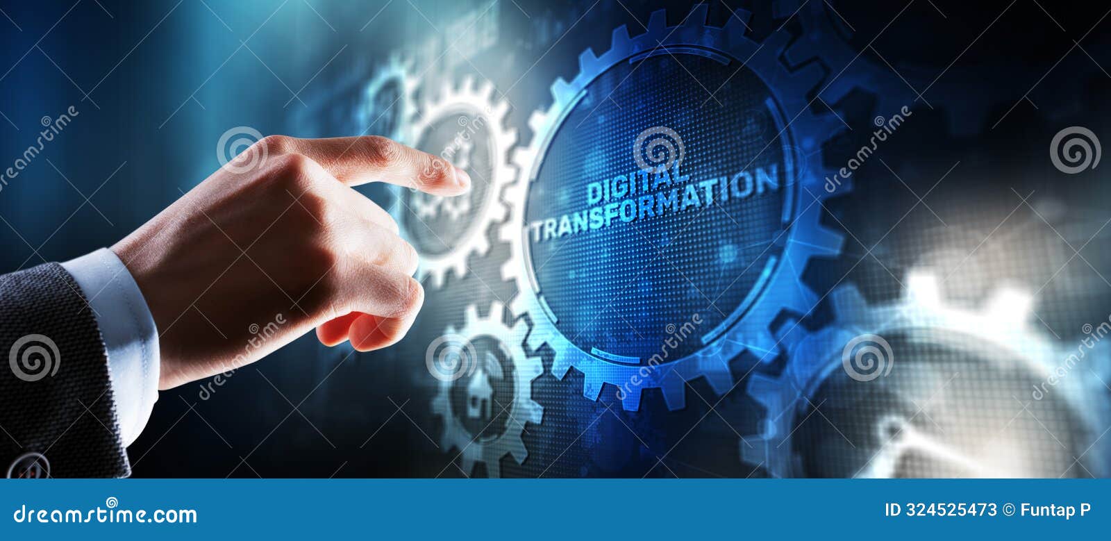 Digital Transformation Strategy. Business Processes Internet and Cloud Computing Stock Image ...