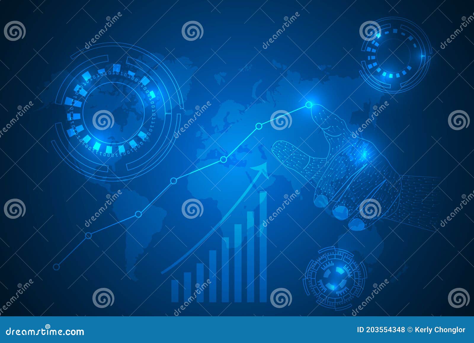 Digital Transformation Technology Abstract Background. Stock Photo ...