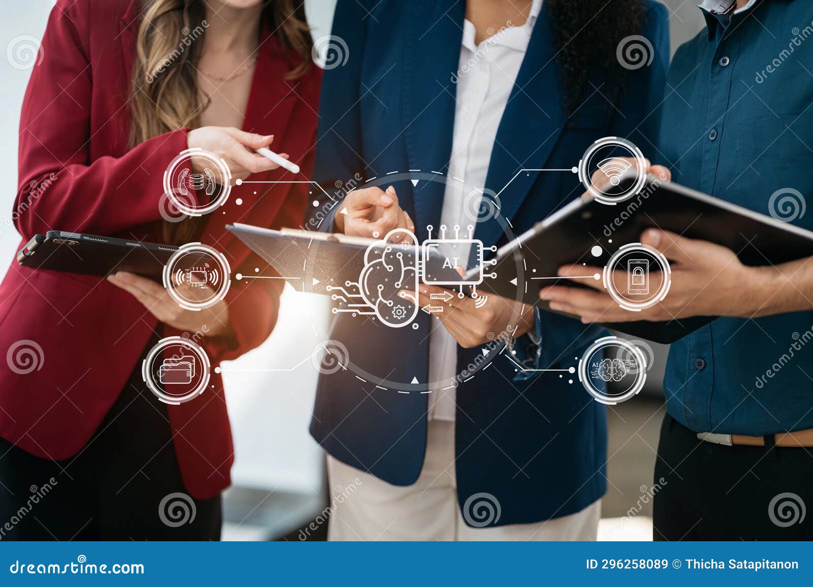 Digital Transformation Technology Strategy, Person Using Laptop, Tablet ...