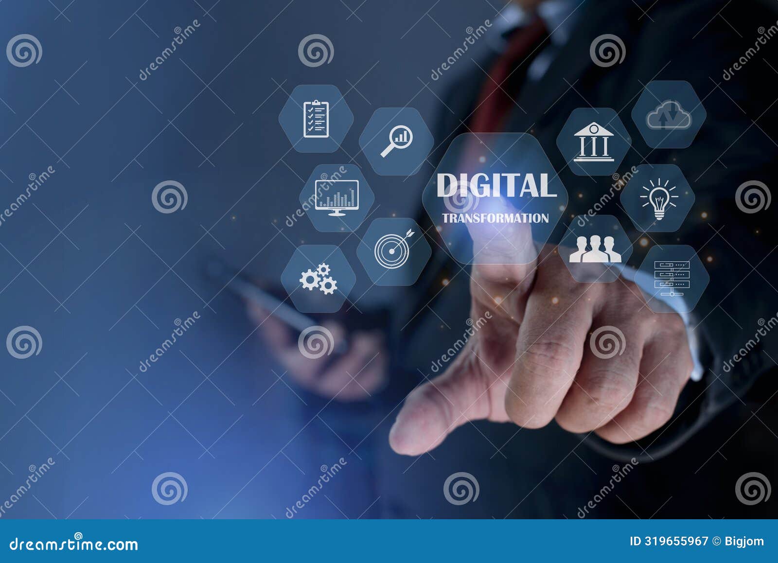 Digital Transformation Technology Strategy, System Engineering. Binary ...