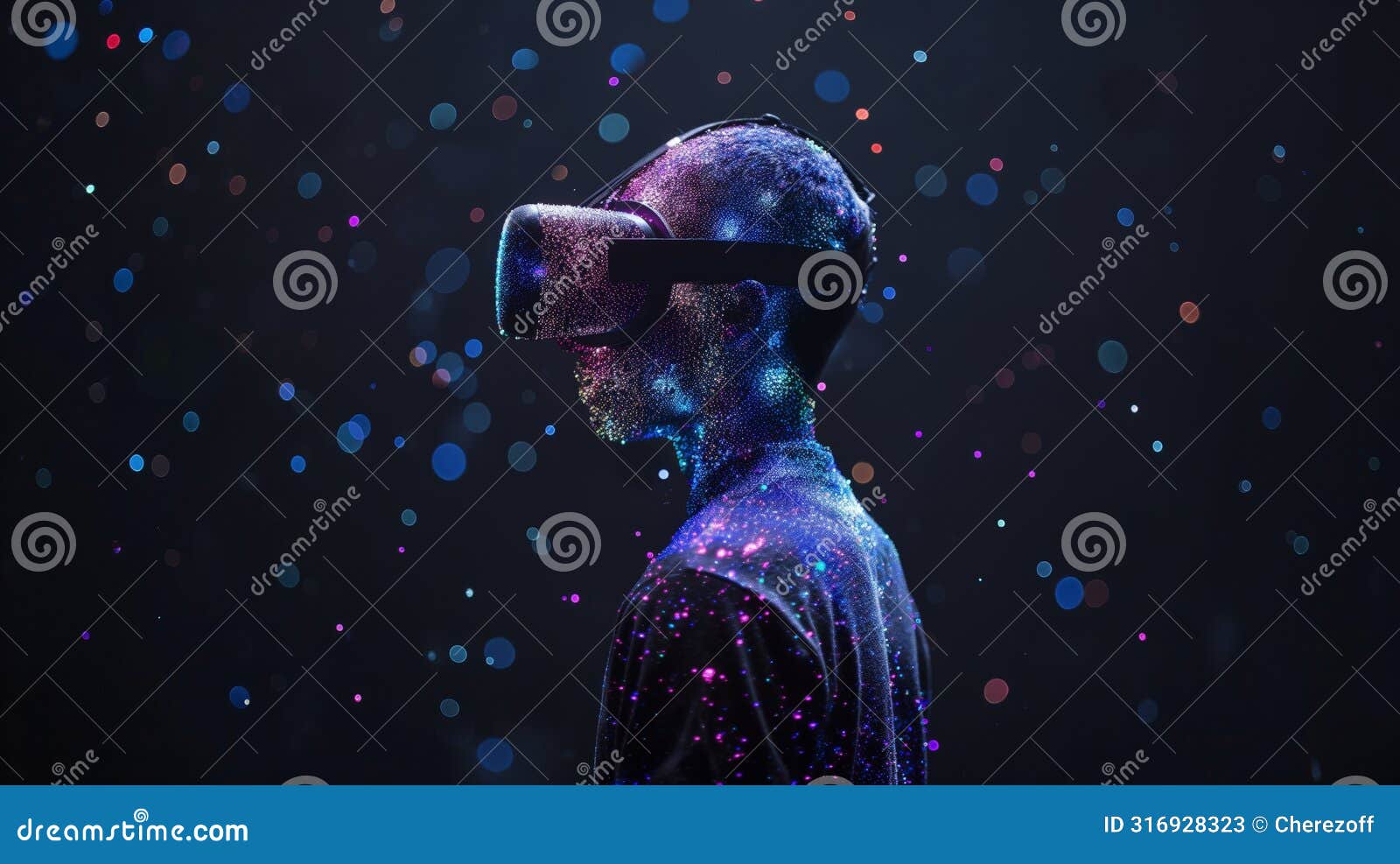 Digital Transformation through Virtual Reality Stock Image - Image of ...