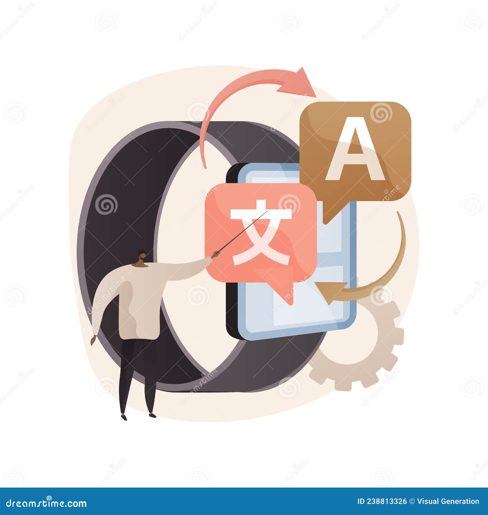 Digital Translator Abstract Concept Vector Illustration. Stock Vector ...