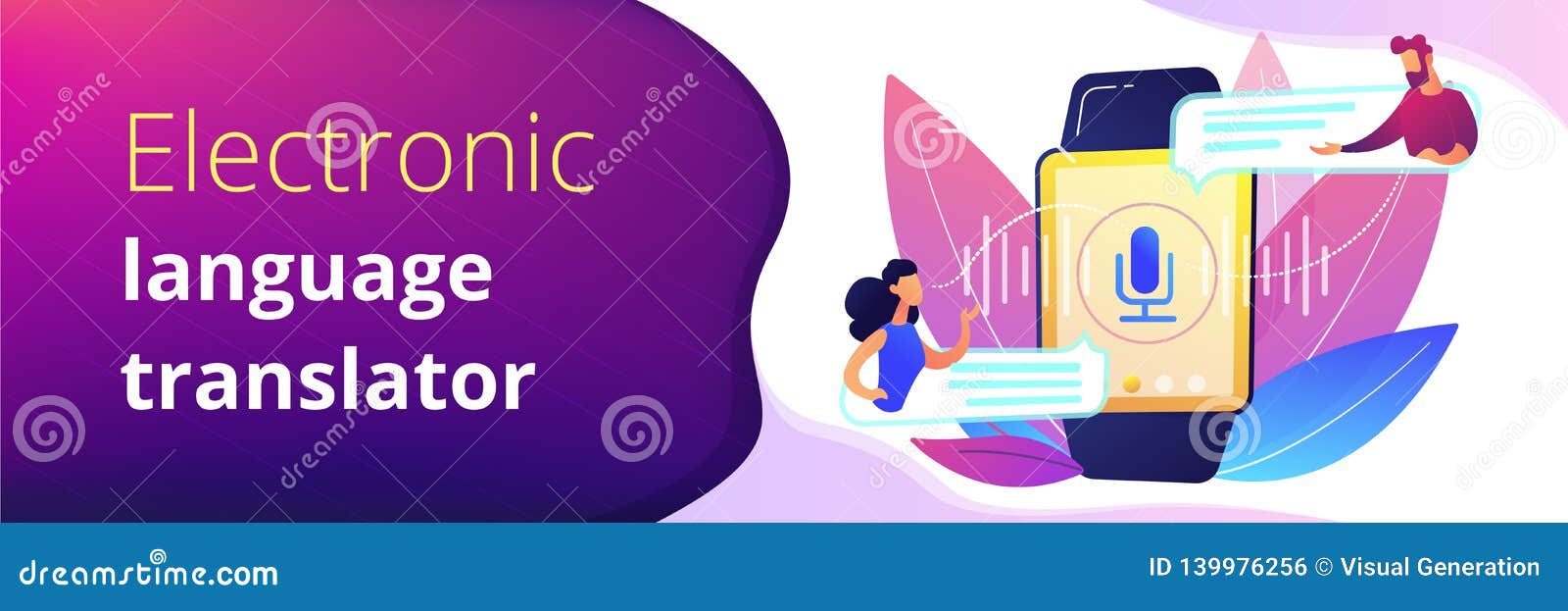 Digital Translator Concept Banner Header. Stock Vector - Illustration ...