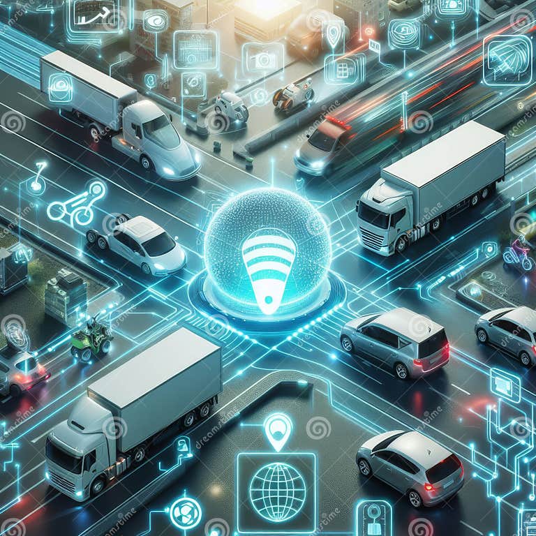 Digital Transport Network Visualization Stock Image - Image of ...