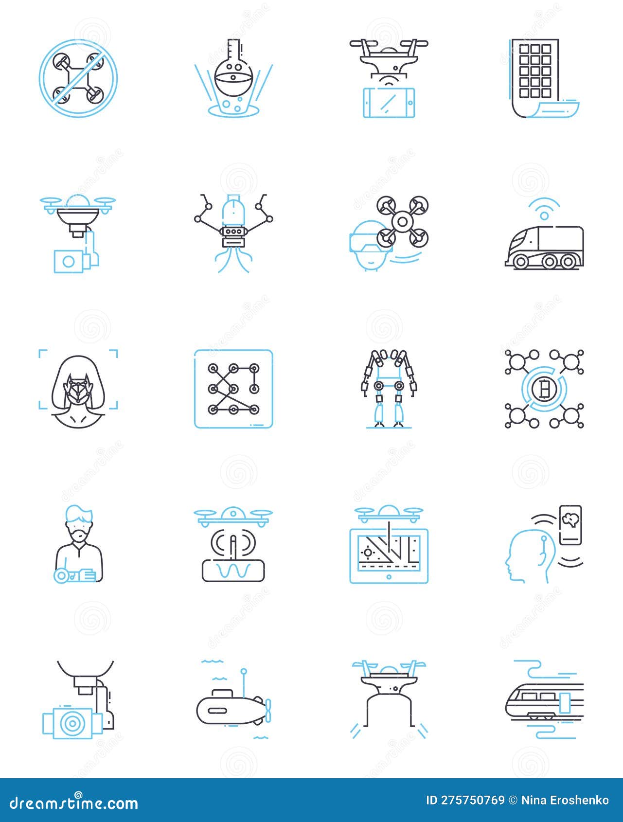 Digital Transporting Linear Icons Set. E-commerce, Virtual, Online ... Digital Transporting Linear Icons Set. E-commerce, Virtual, Online ...