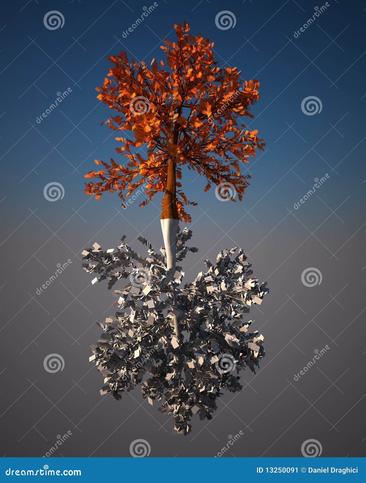 Digital Tree stock illustration. Illustration of maple - 13250091