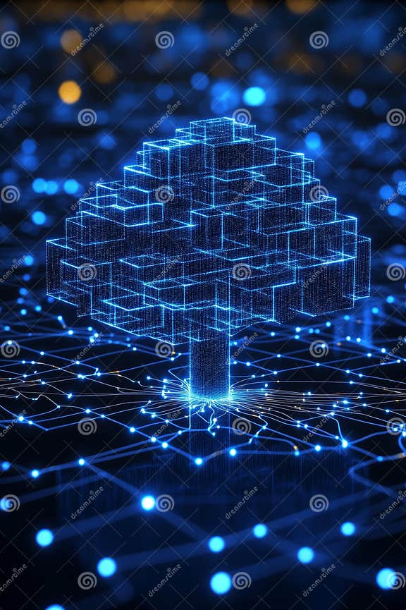 Digital Tree on Circuit Board, Technology Growth with Connected Dots ...