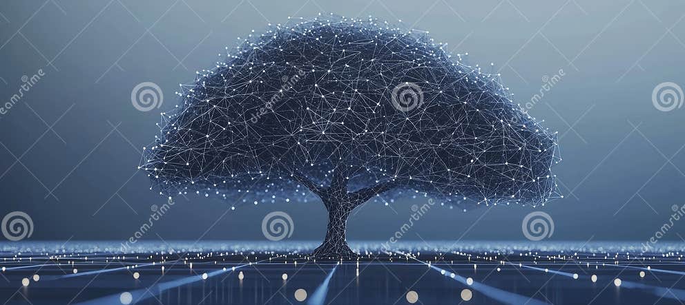 Digital Tree of Connectivity Symbolizing Growth and Interconnectedness ...