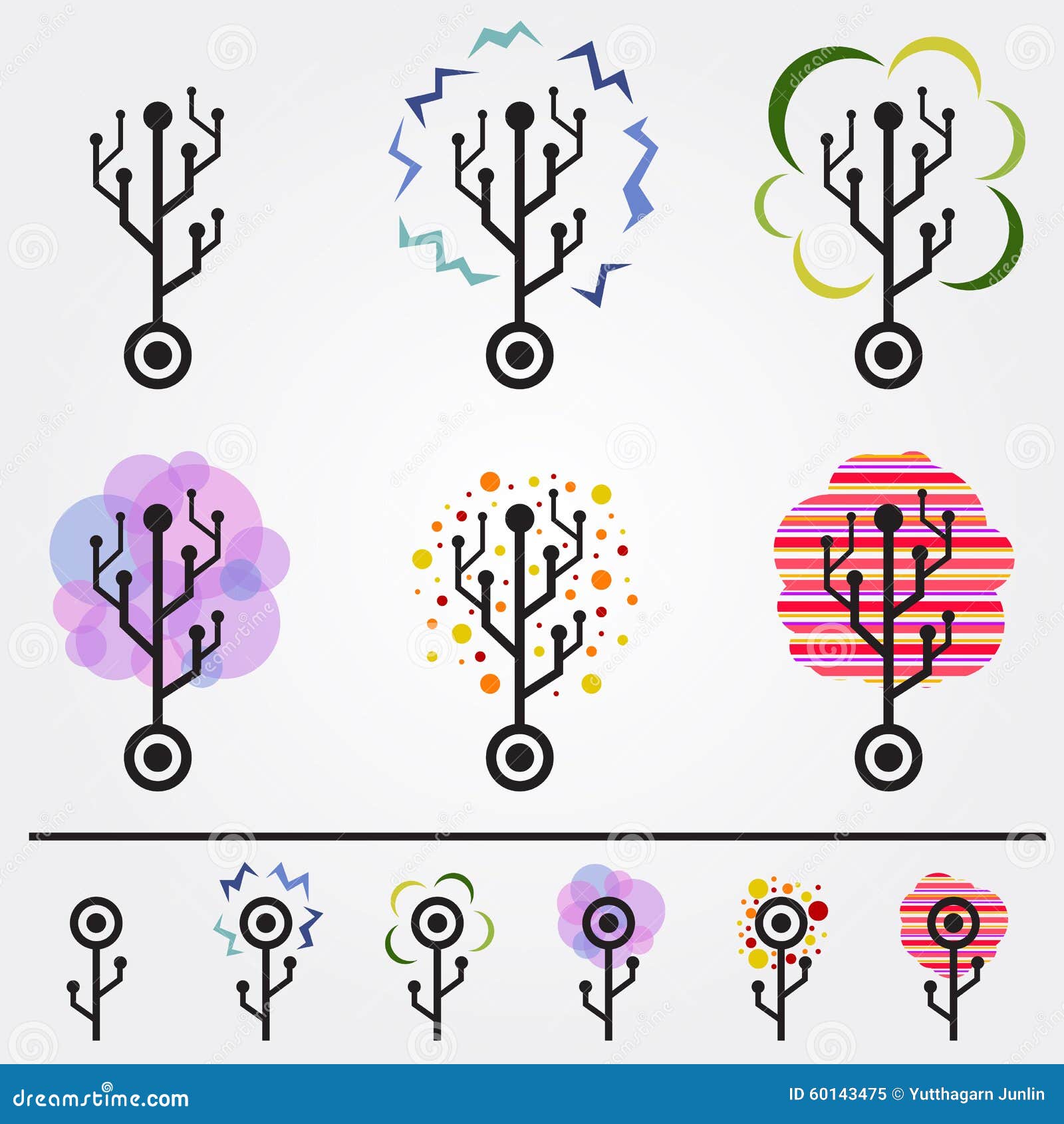 Digital Tree stock vector. Illustration of bloom, nature - 60143475