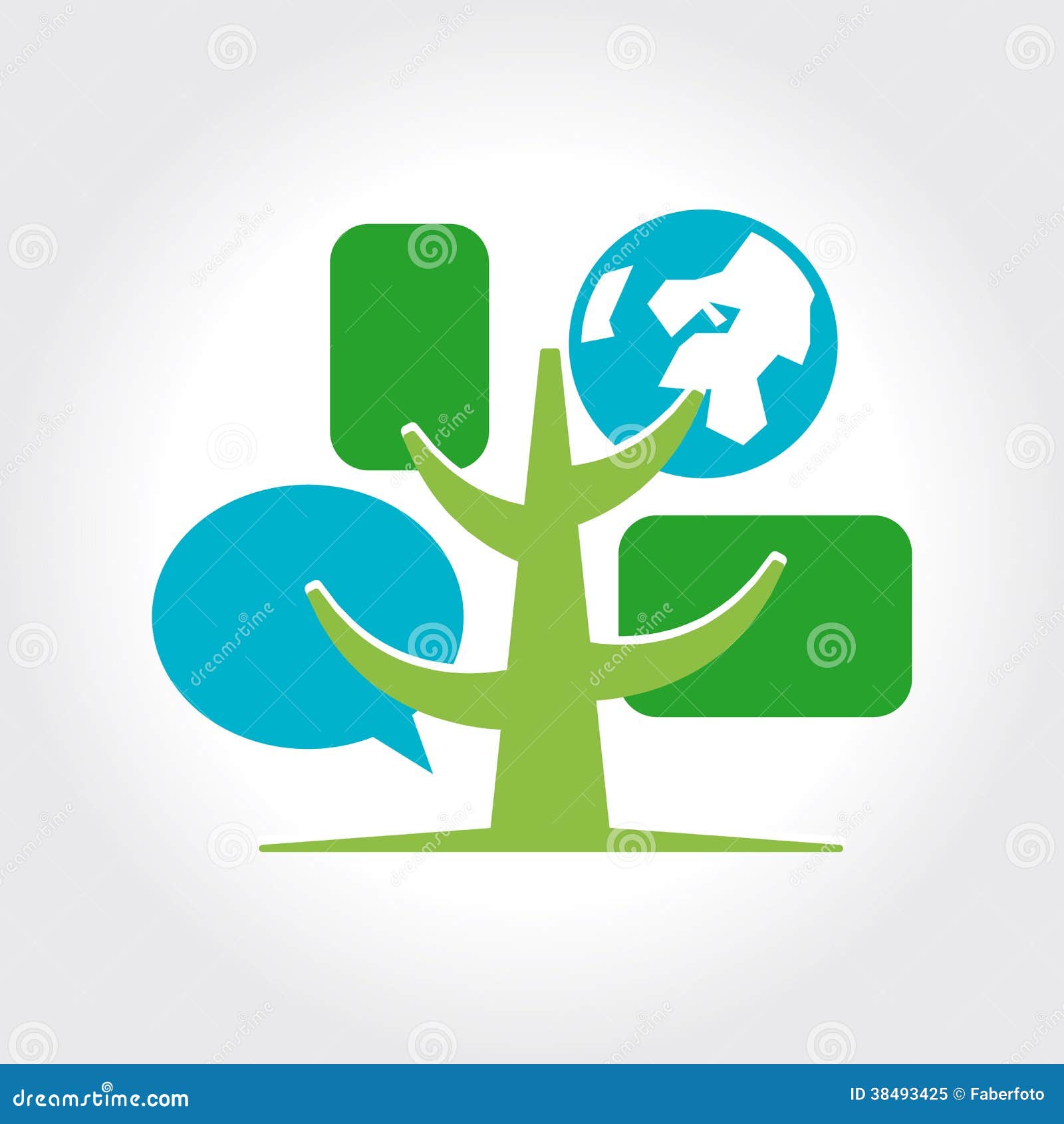 Digital Tree Icon Logo Template. Stock Vector - Illustration of ...
