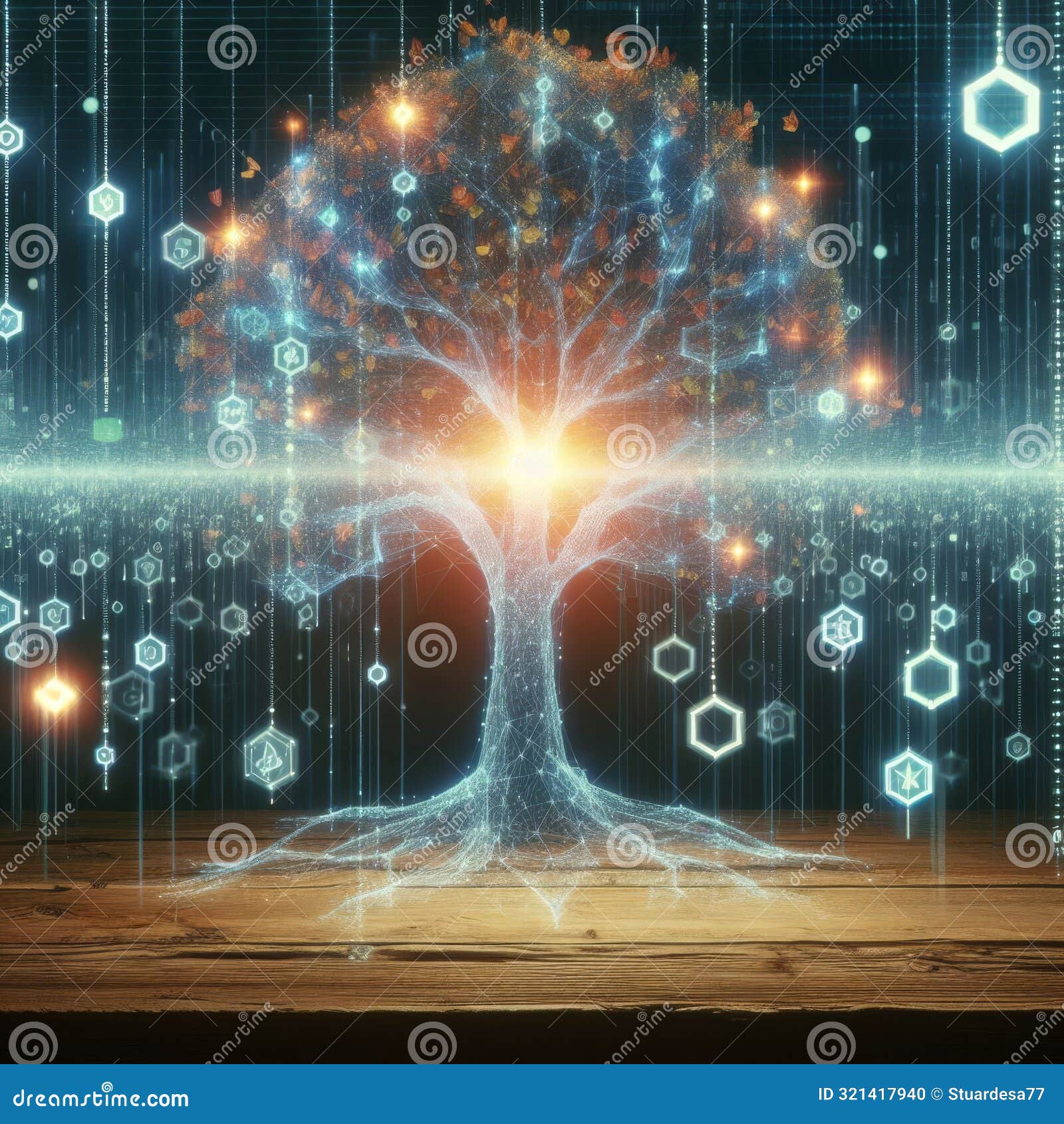 Digital Tree of Knowledge and Data Networks Stock Photo - Image of ...
