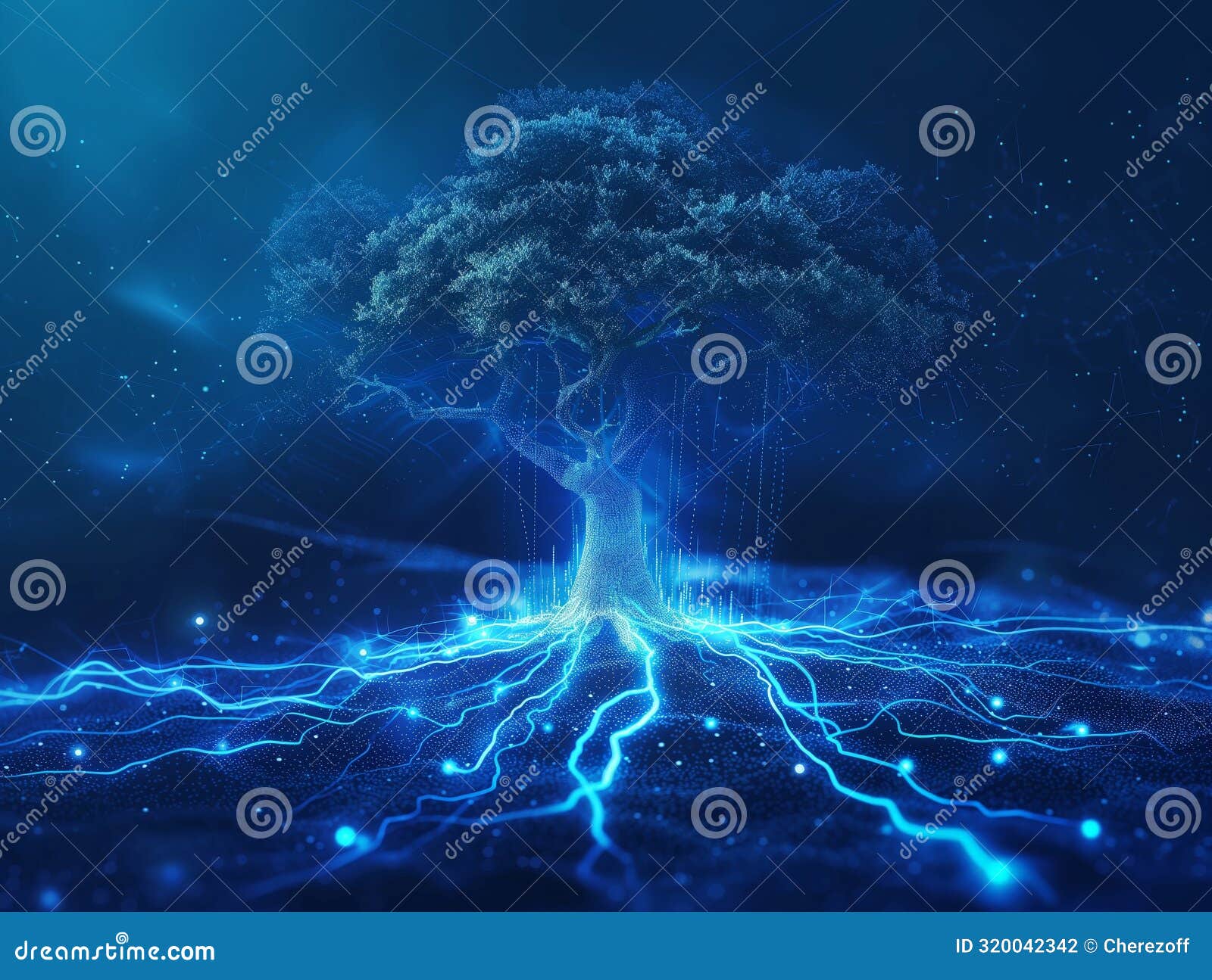 Digital Tree of Life stock photo. Image of data, glowing - 320042342