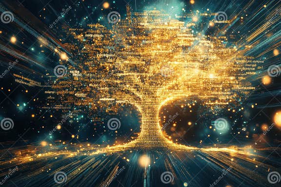 Digital Tree of Life Representing Knowledge and Innovation with Glowing ...