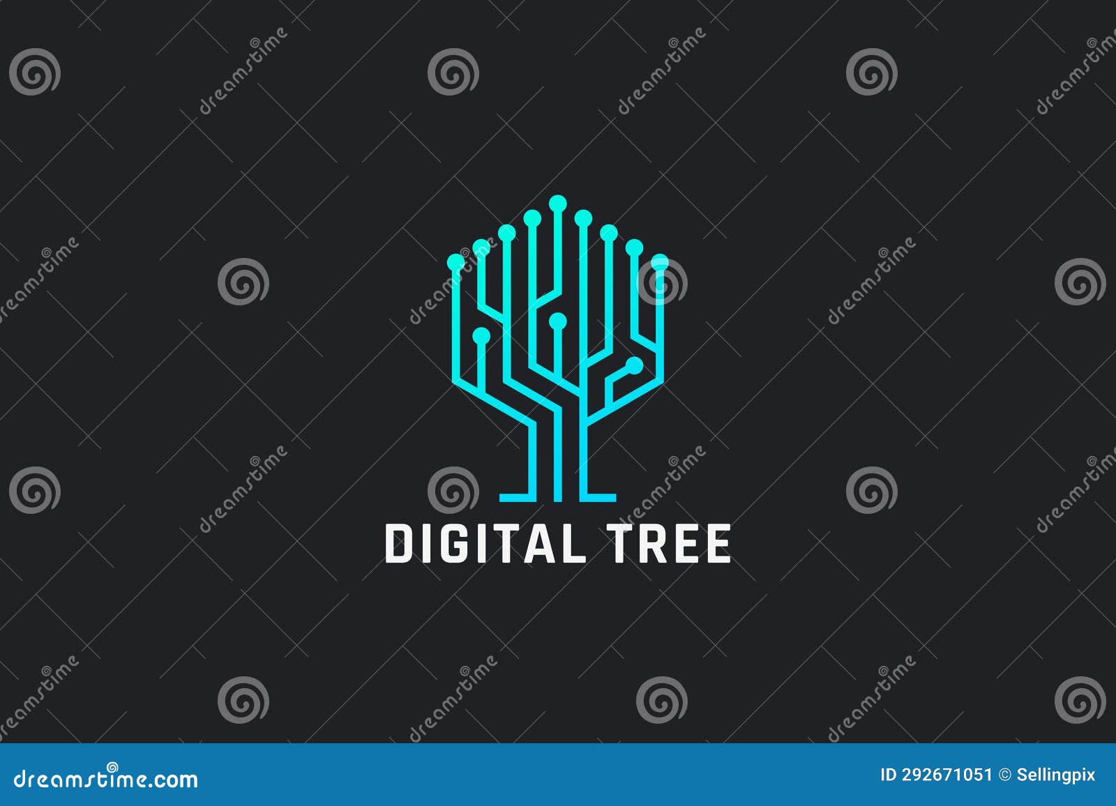 Digital Tree Logo Technology Geometric Energy Circuit Design Style ...
