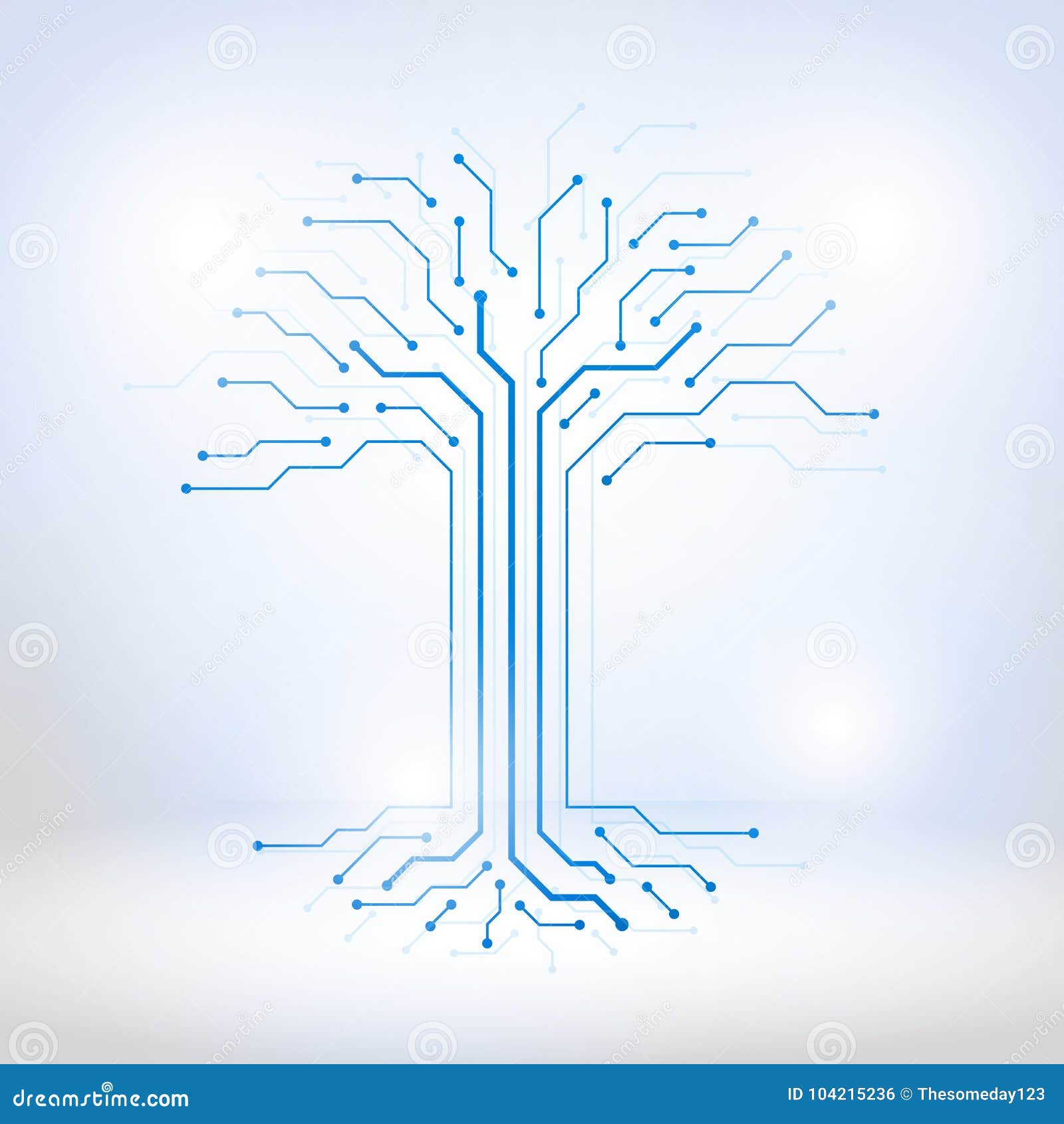 Digital Tree Made of Circuits Stock Vector - Illustration of connect ...